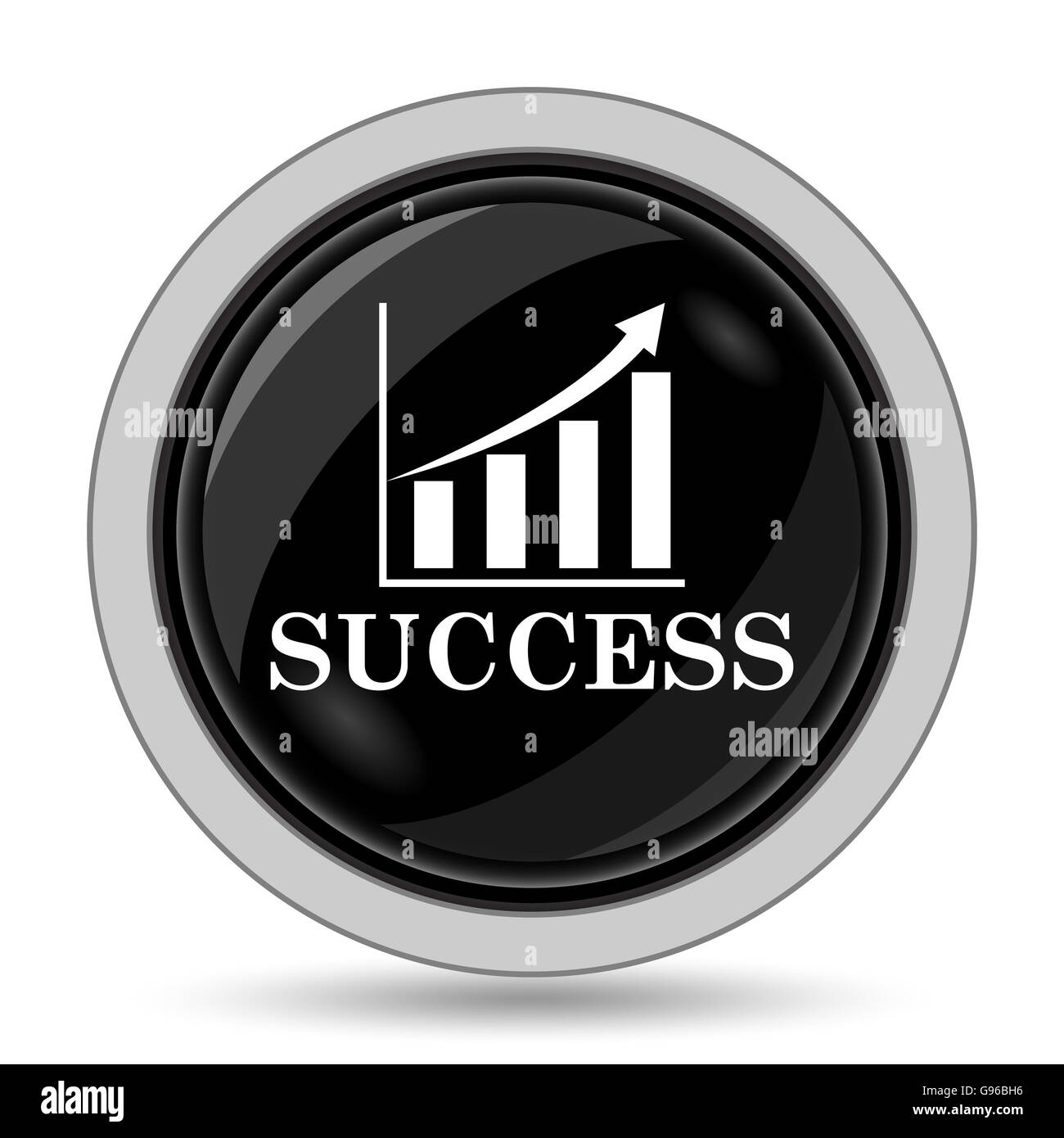 Success icon. Internet button on white background Stock Photo - Alamy