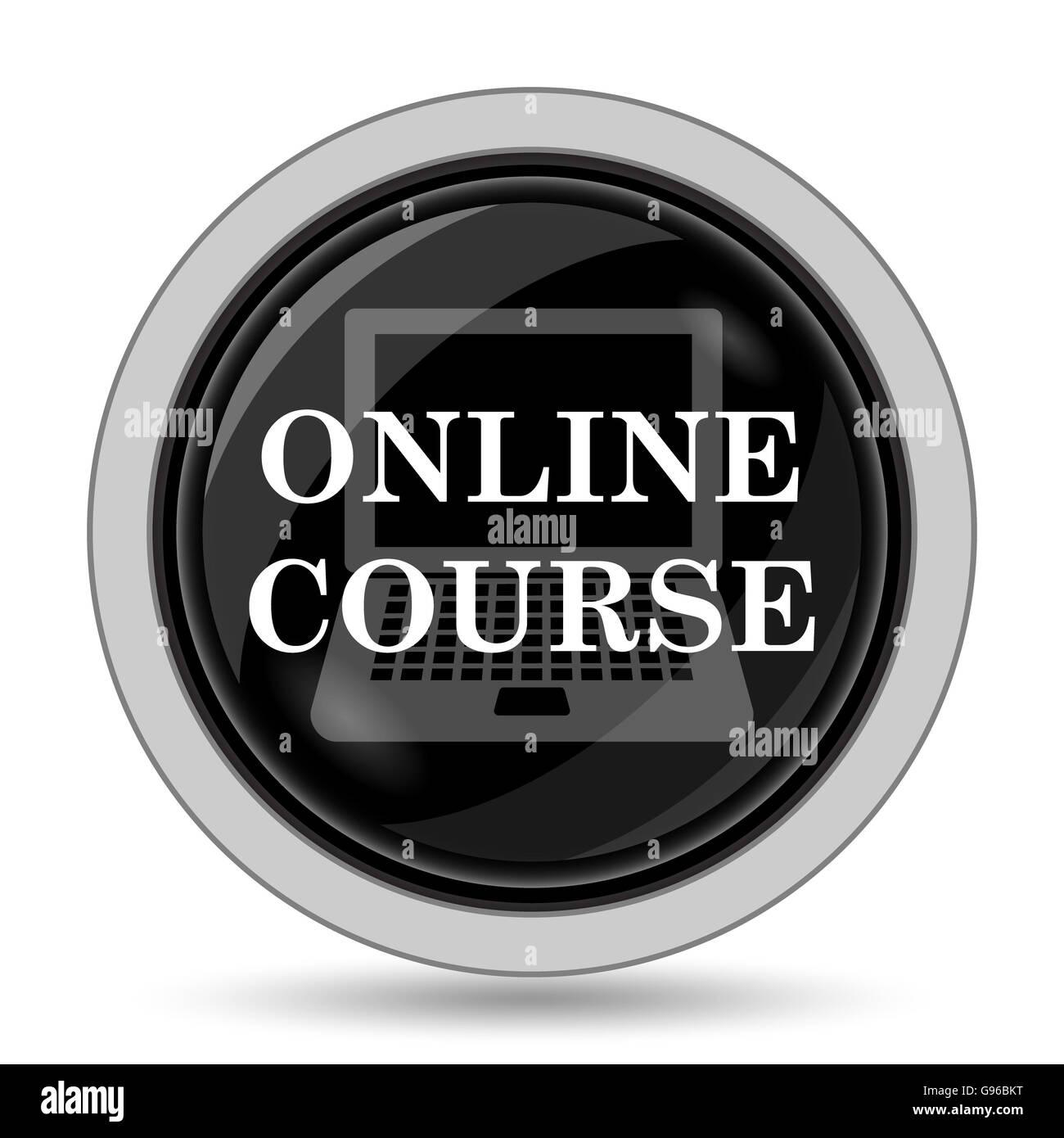 Online course icon. Internet button on white background Stock Photo - Alamy