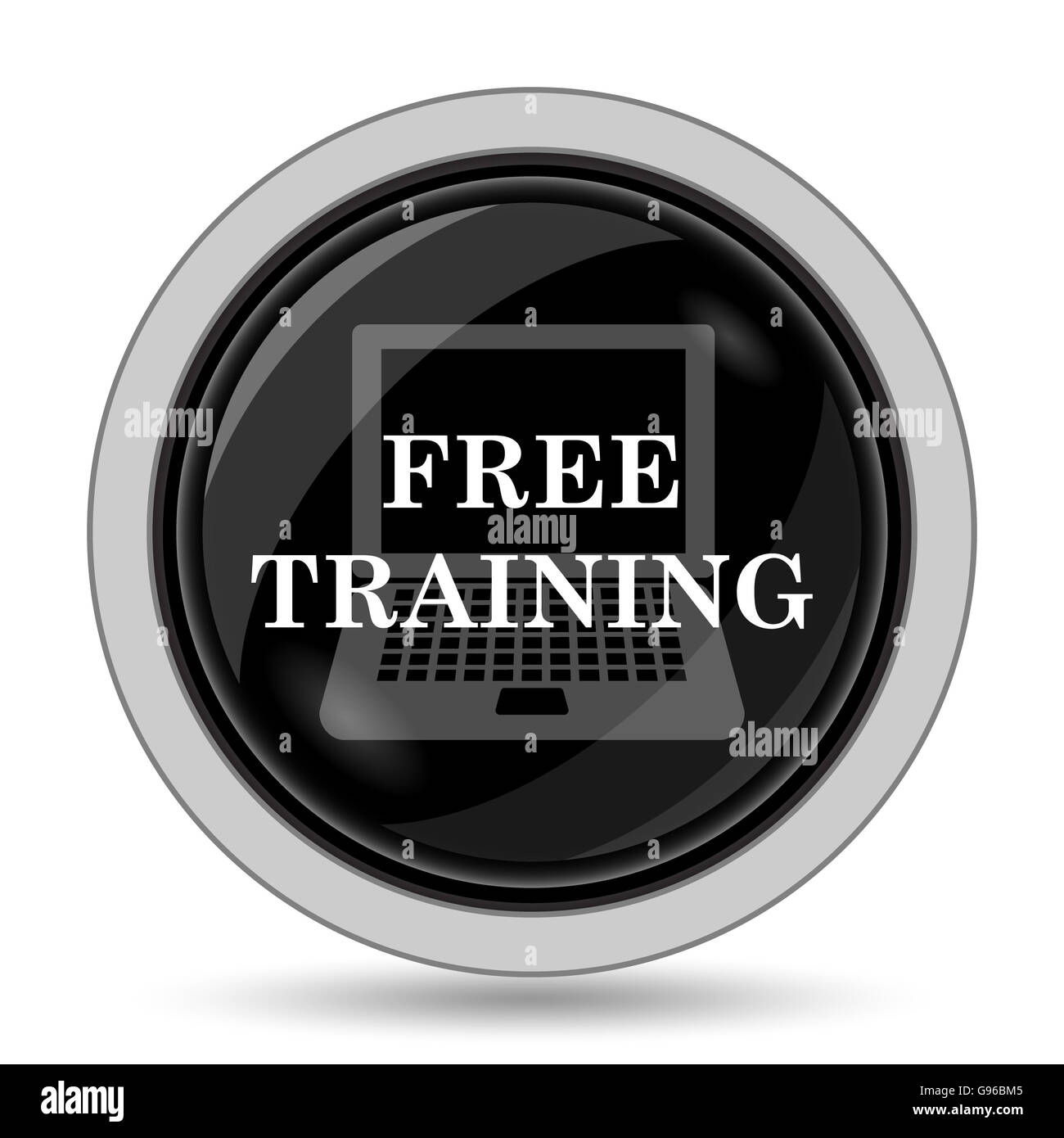 Free training icon. Internet button on white background Stock Photo - Alamy