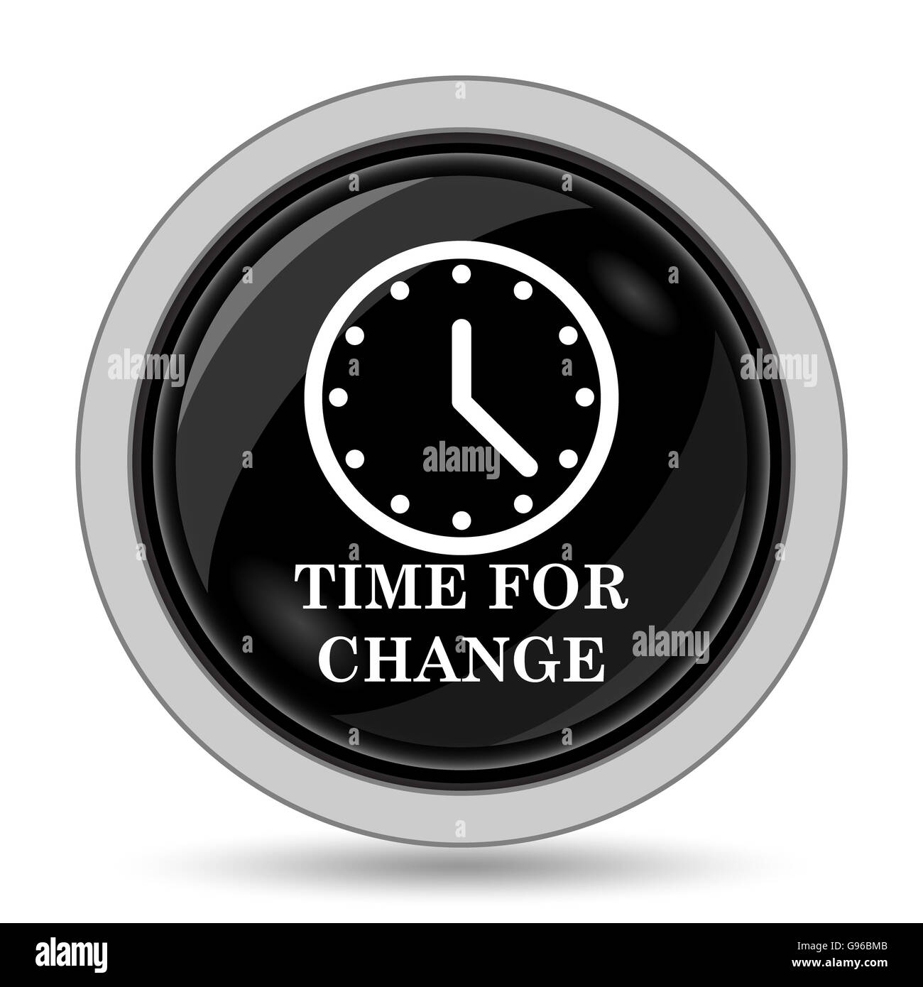 Time for change icon. Internet button on white background Stock Photo ...