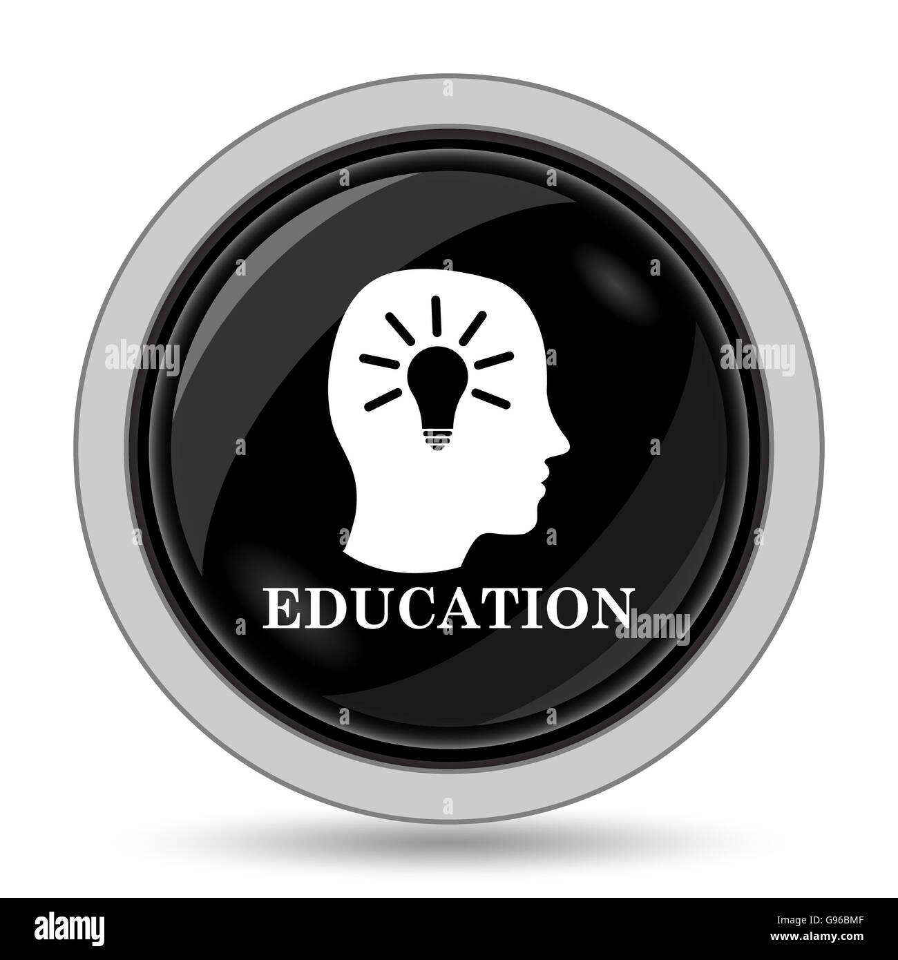 Education icon. Internet button on white background Stock Photo - Alamy