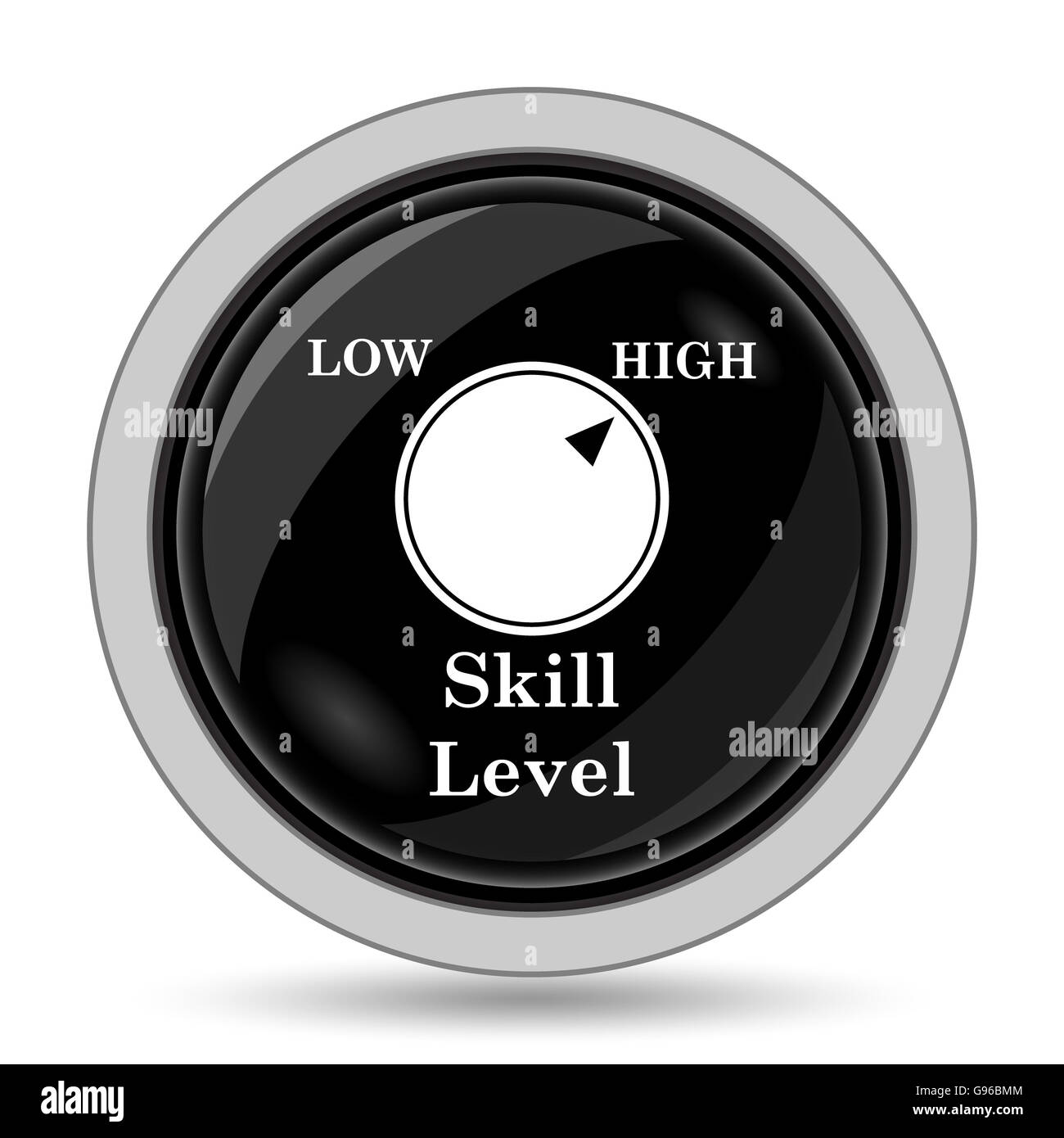Skill level icon. Internet button on white background Stock Photo - Alamy