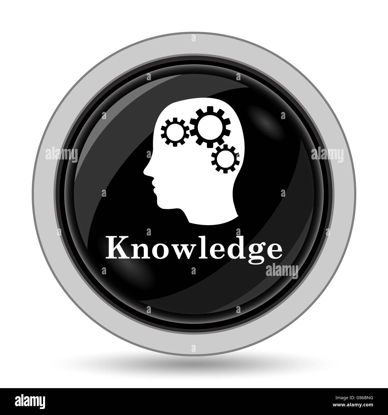 Knowledge icon. Internet button on white background Stock Photo - Alamy