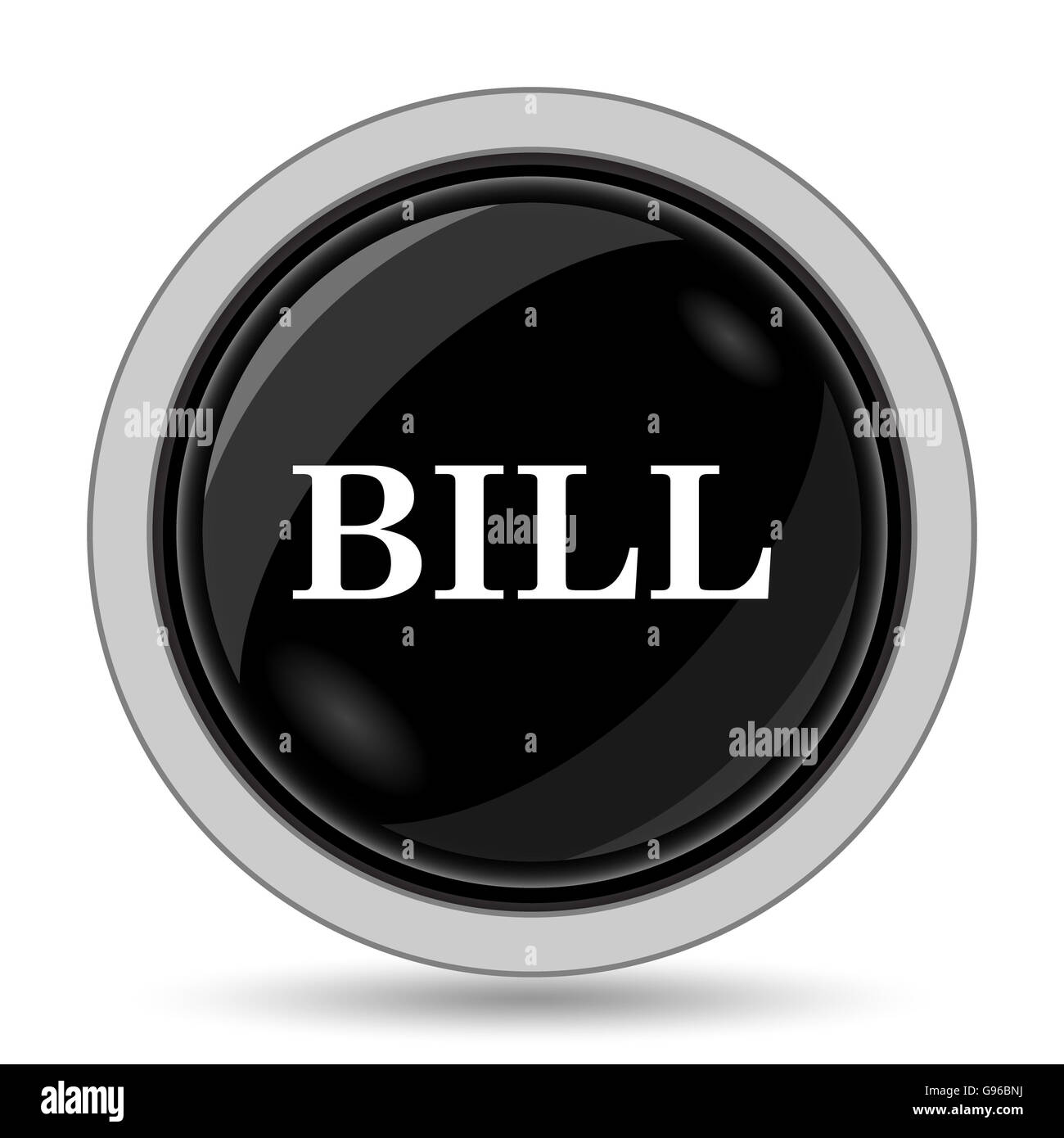 Bill icon. Internet button on white background Stock Photo - Alamy