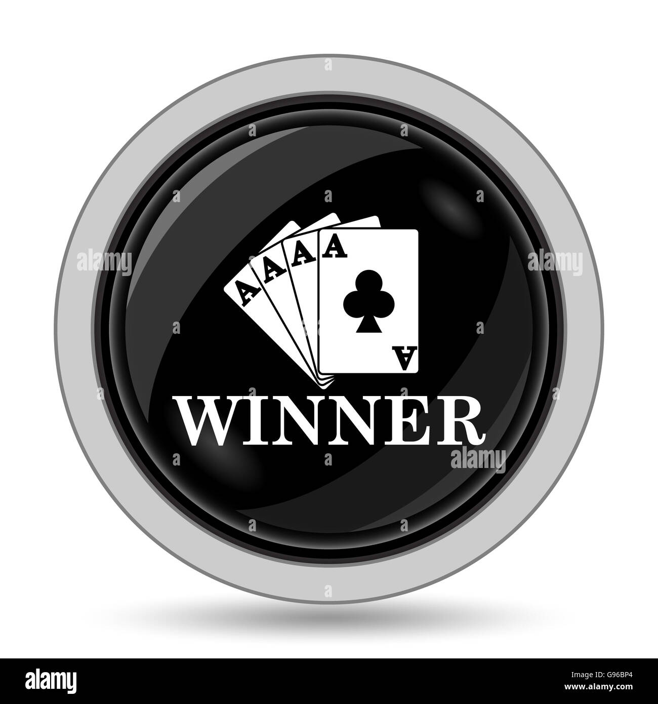 Poker winner icon. Internet button on white background Stock Photo - Alamy