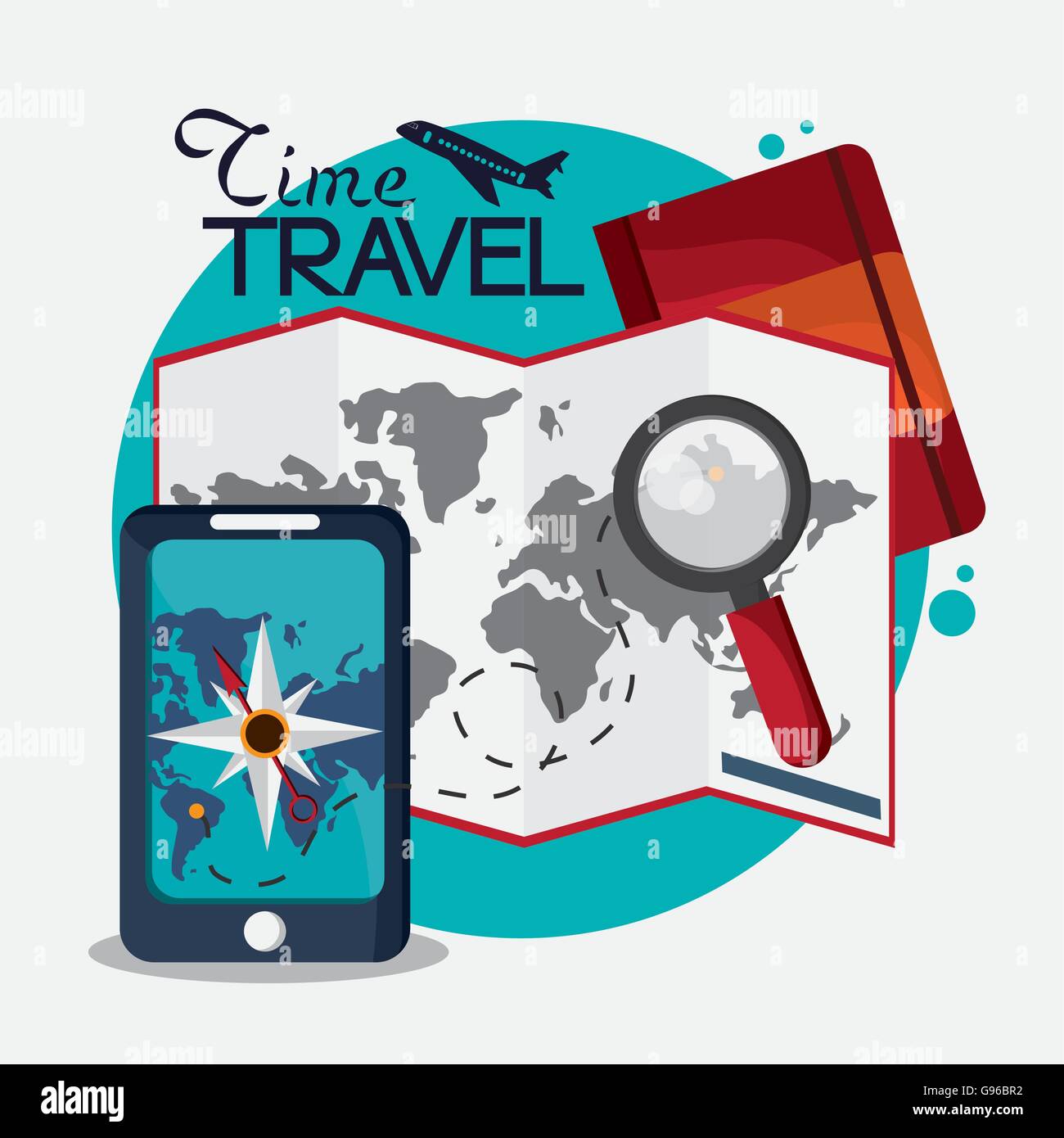 Trip icon set. Time to travel design. Vector graphic Stock Vector Image ...