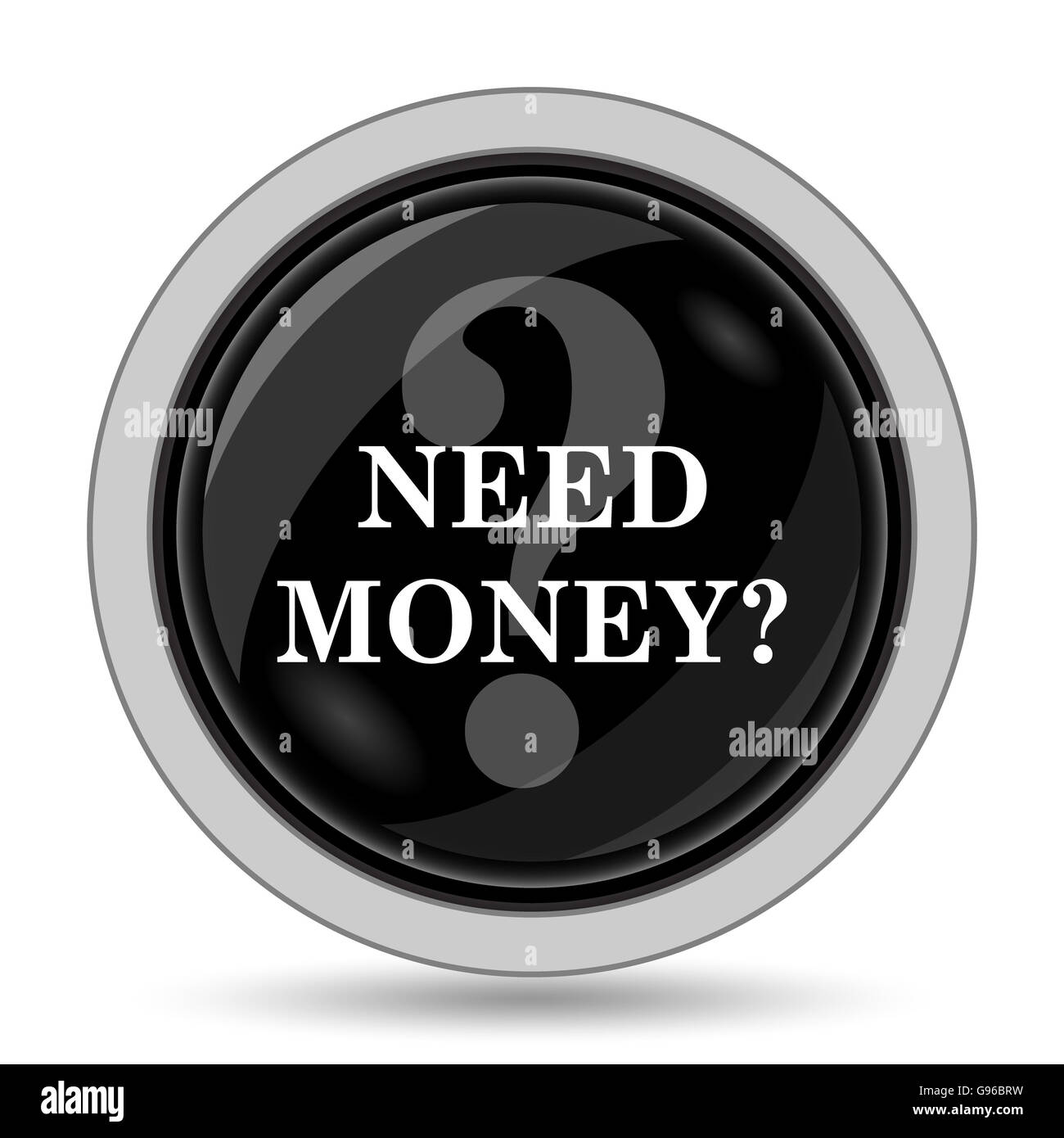 Need money icon. Internet button on white background Stock Photo - Alamy