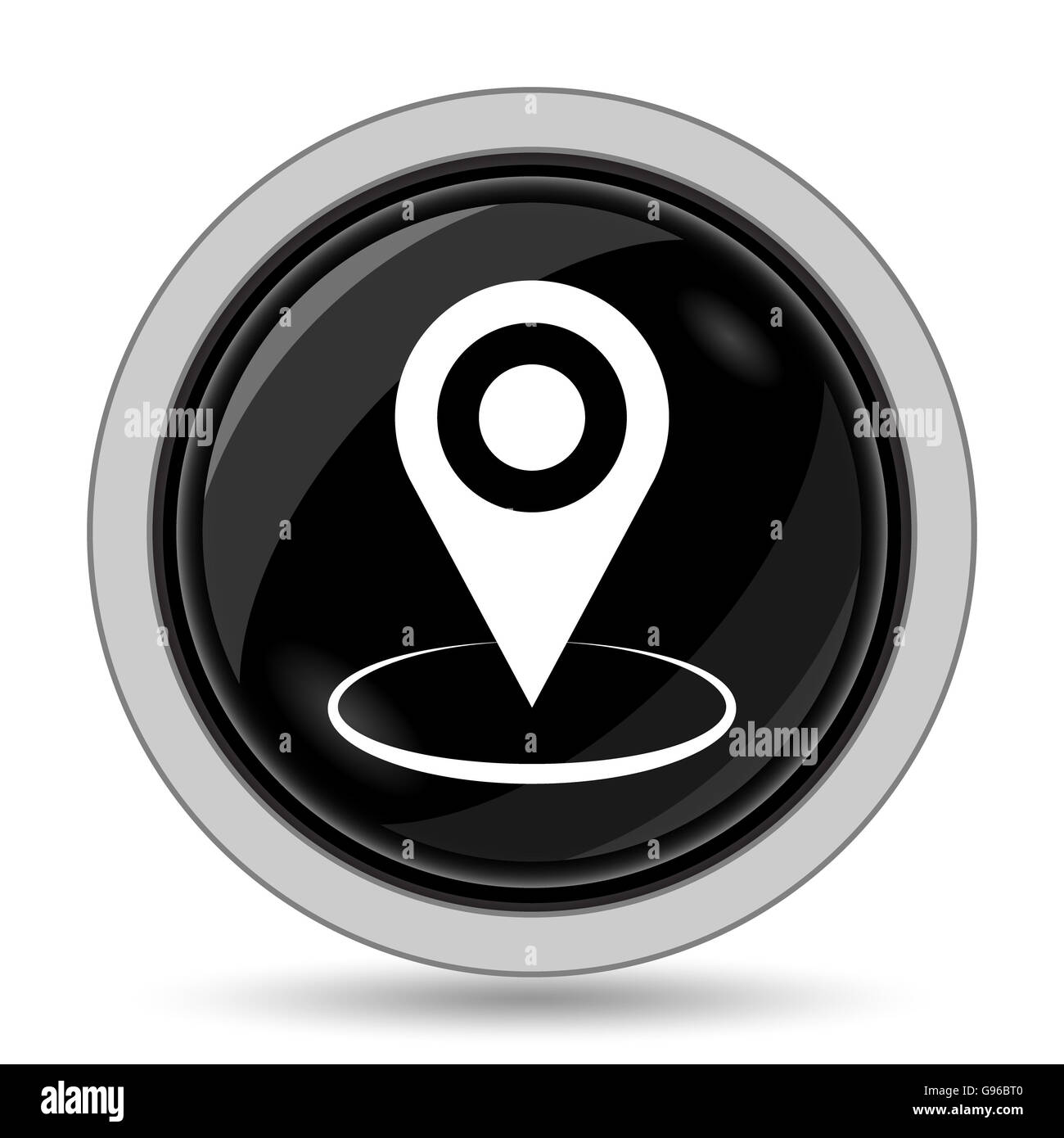 Pin location icon. Internet button on white background Stock Photo - Alamy