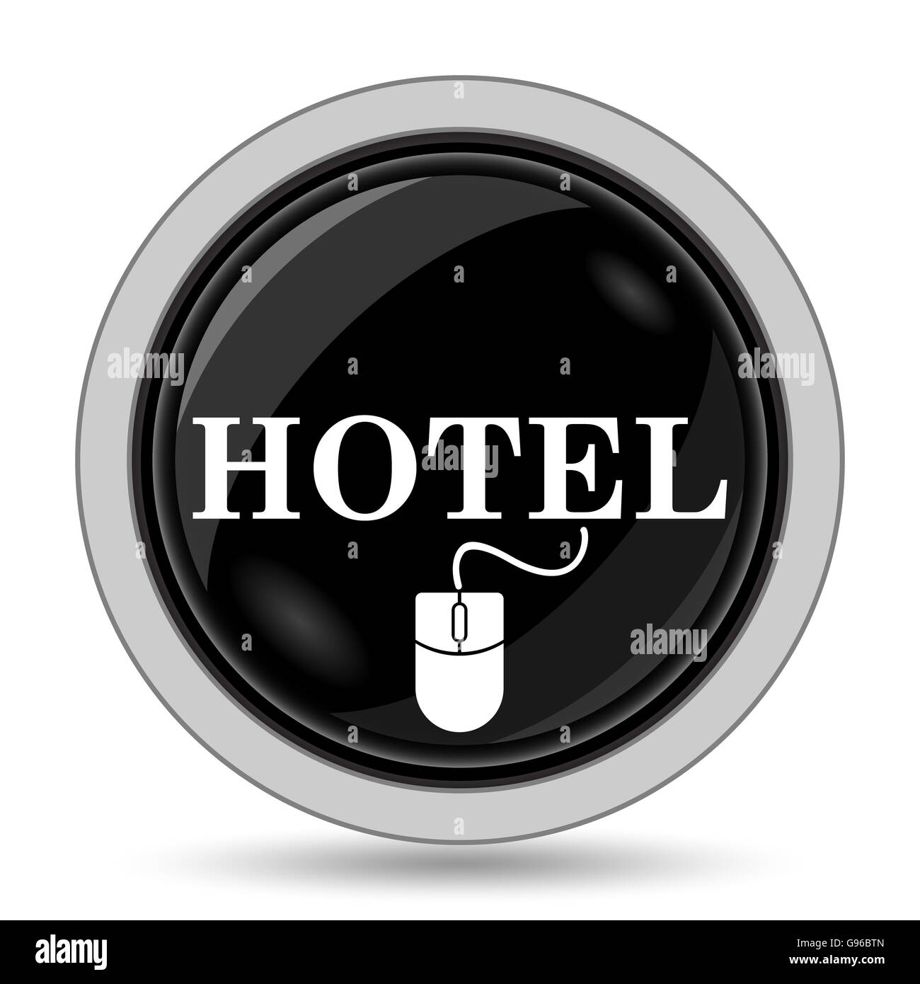 Hotel icon. Internet button on white background Stock Photo - Alamy