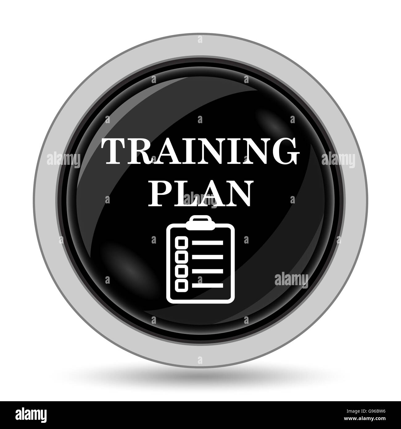 Training plan icon. Internet button on white background Stock Photo - Alamy