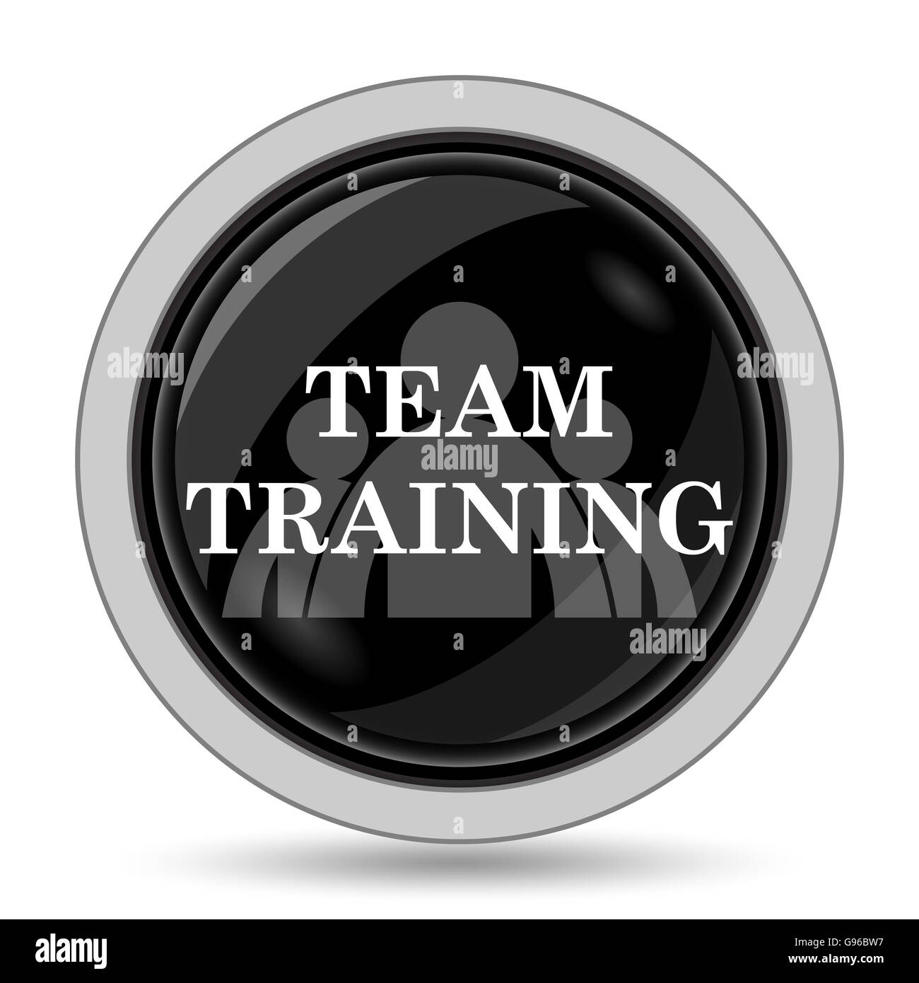 Team training icon. Internet button on white background Stock Photo - Alamy