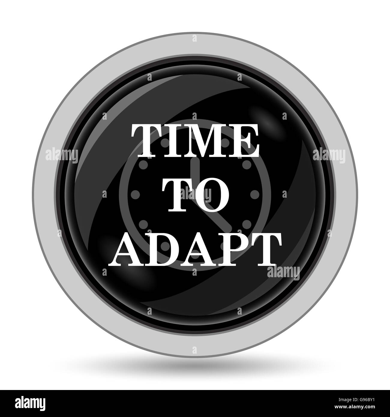 Time to adapt icon. Internet button on white background Stock Photo - Alamy