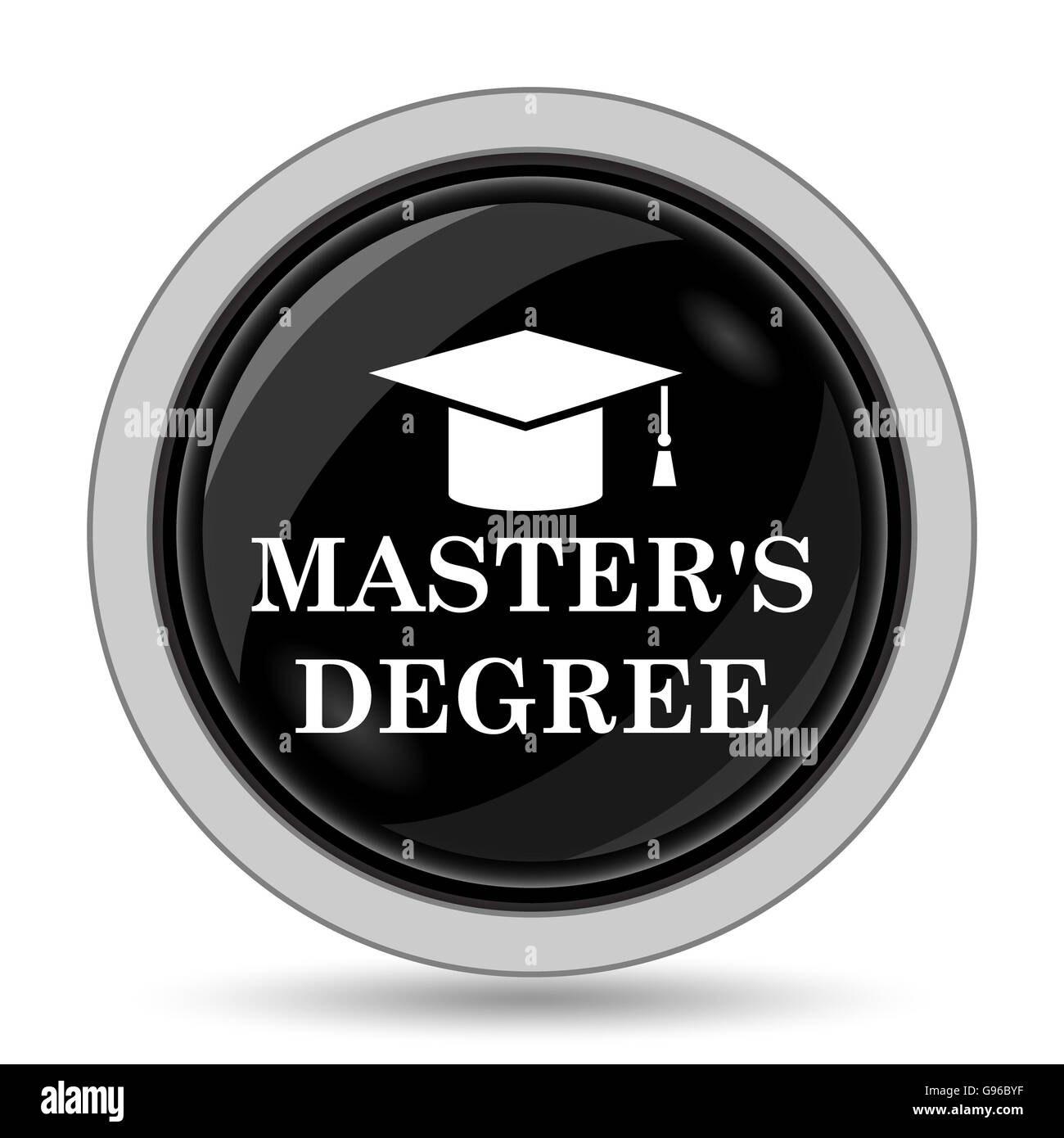 Master's degree icon. Internet button on white background Stock Photo ...