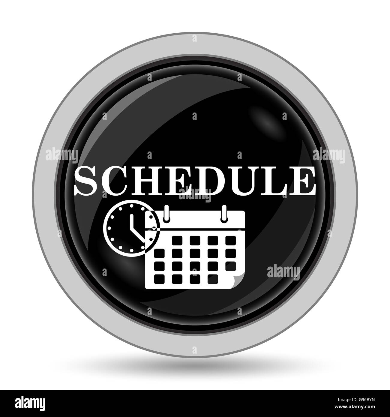 Schedule icon. Internet button on white background Stock Photo - Alamy
