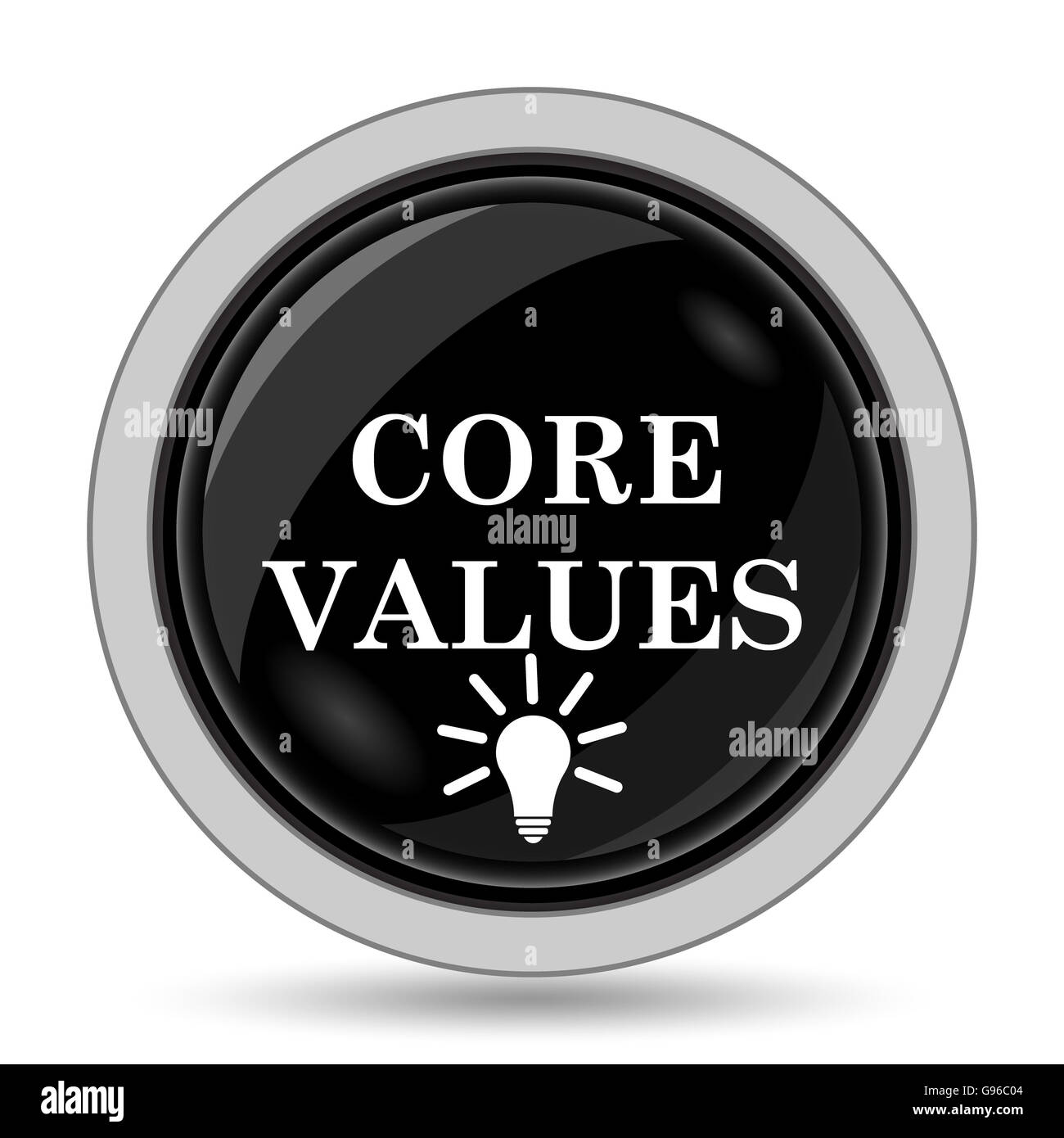 Core values icon. Internet button on white background Stock Photo - Alamy