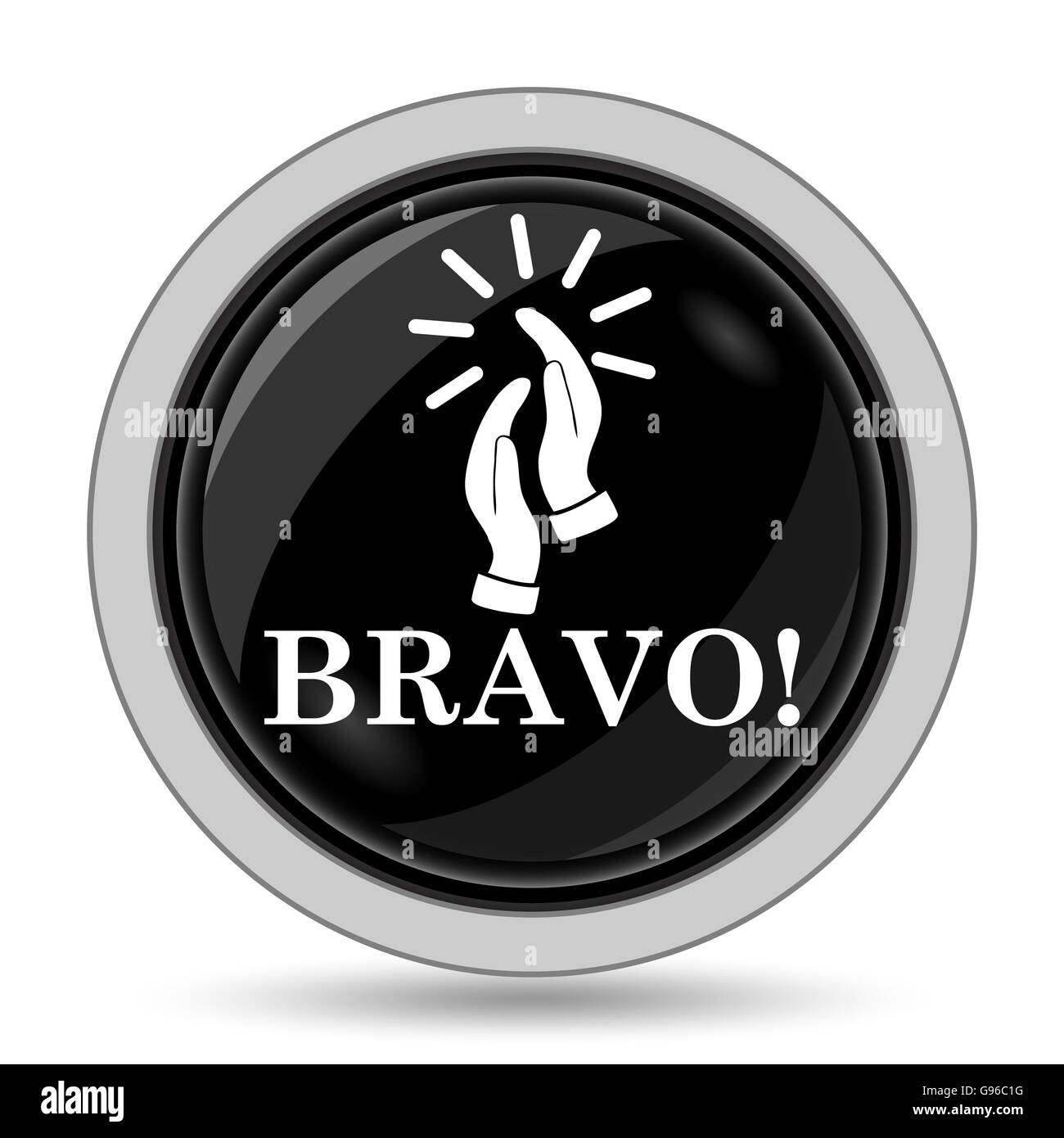 Bravo icon. Internet button on white background Stock Photo - Alamy