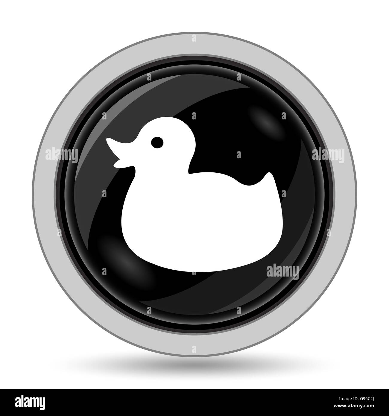 Duck icon. Internet button on white background Stock Photo - Alamy