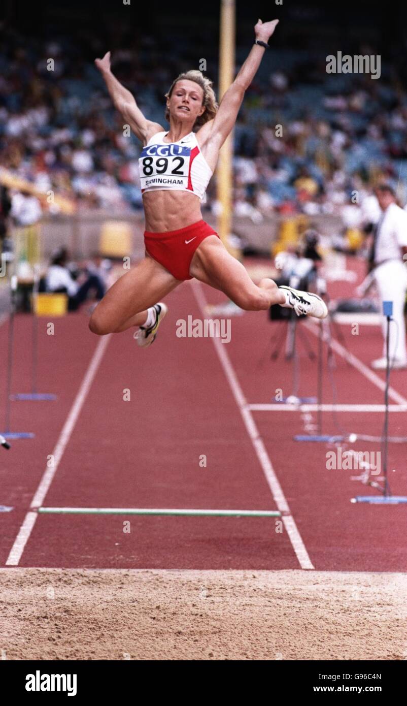 Joanne Wise of Coventry leaps to victory in the women's long jump final ...