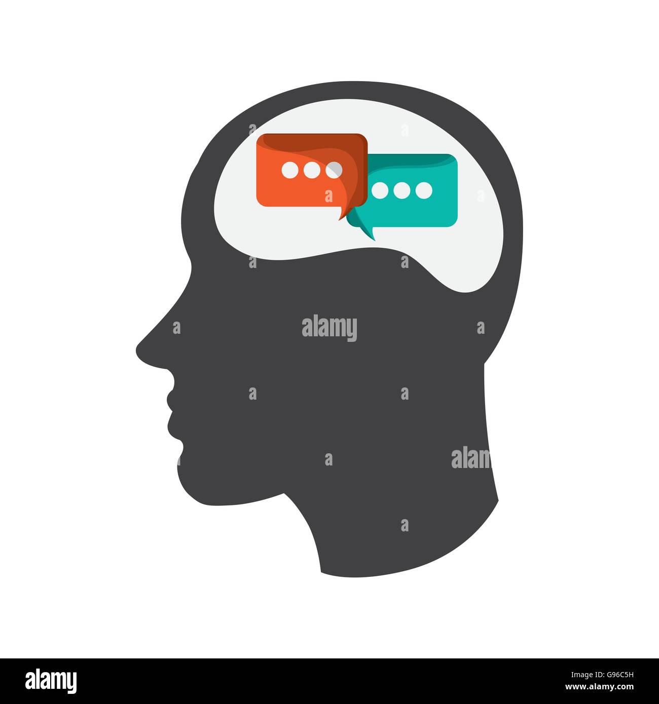 Human head icon. Thinking design. Vector graphic Stock Vector Image ...