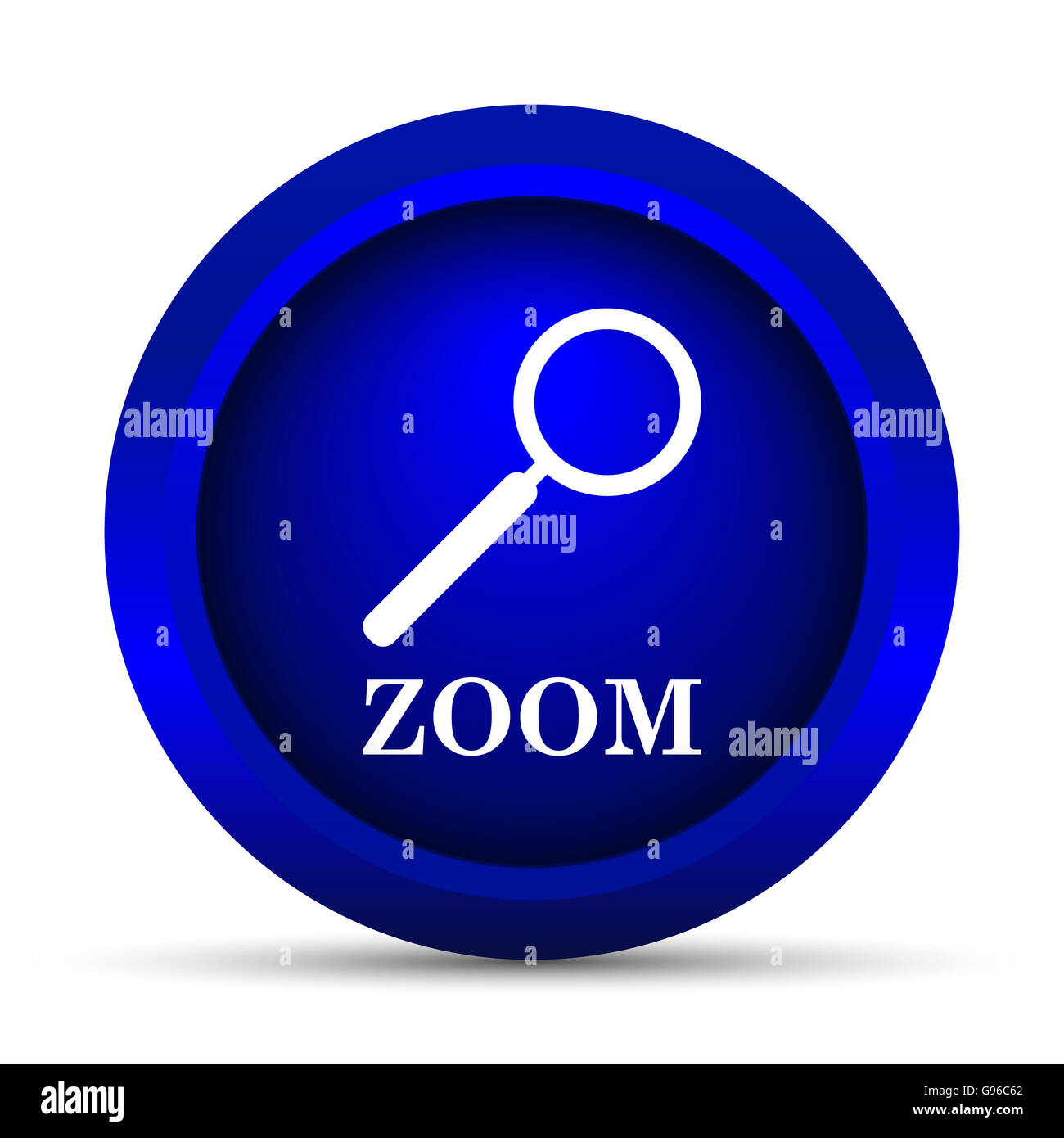 Zoom with loupe icon. Internet button on white background Stock Photo ...