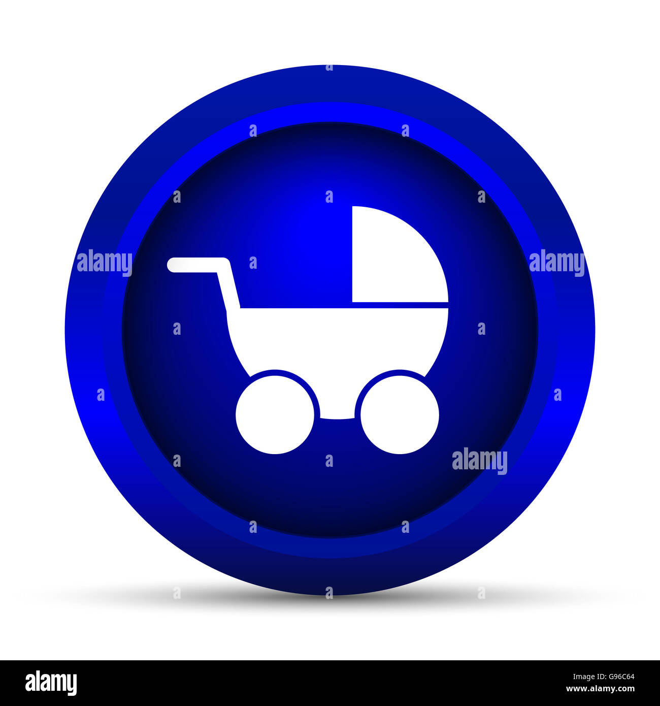 Baby carriage icon. Internet button on white background Stock Photo - Alamy