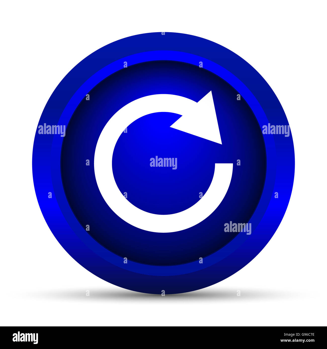 Reload one arrow icon. Internet button on white background Stock Photo ...