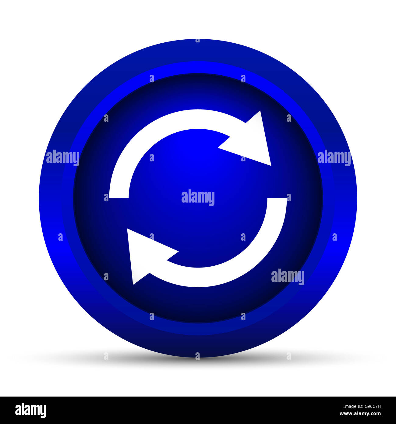 Reload two arrows icon. Internet button on white background Stock Photo ...