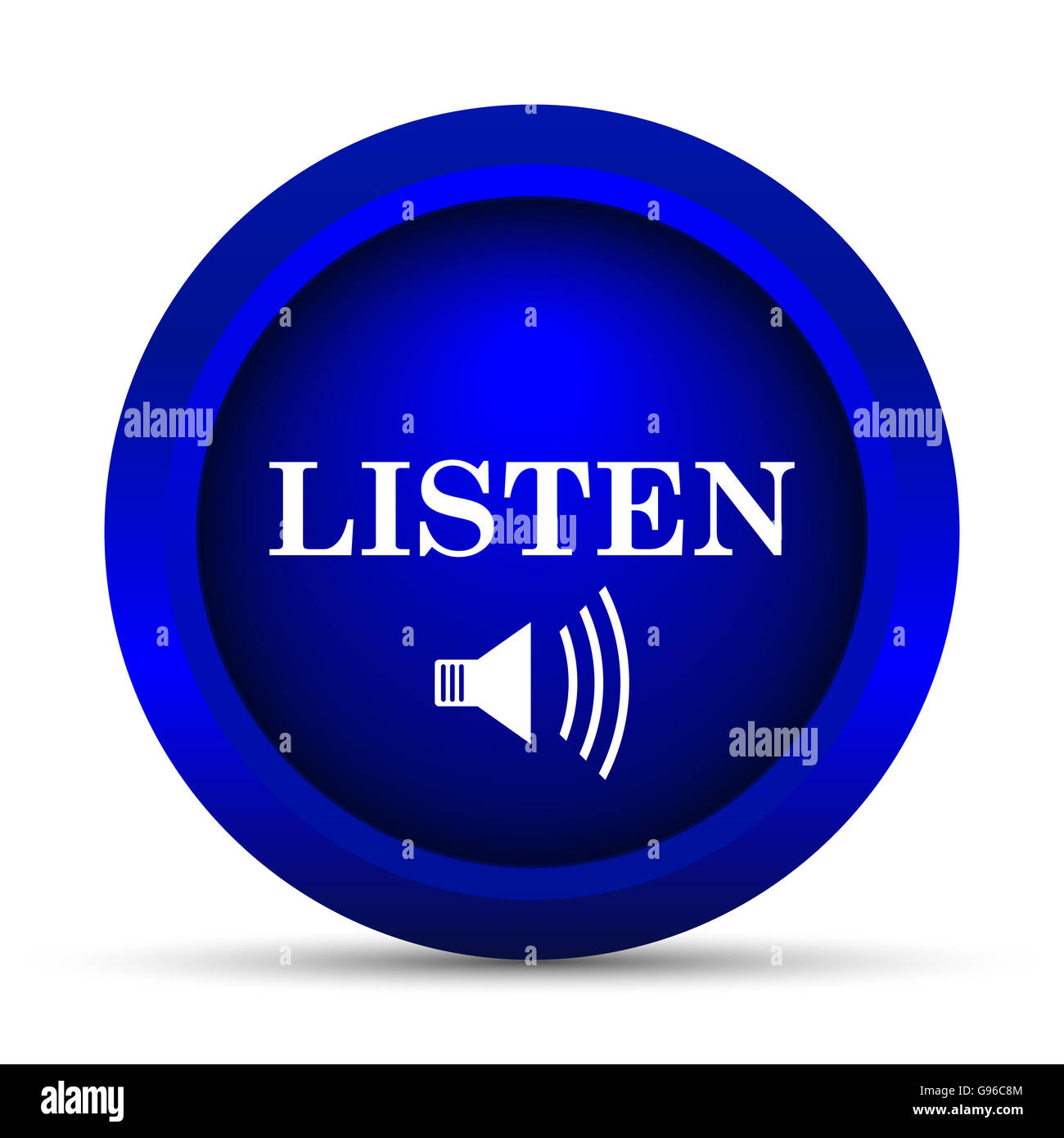 Listen icon. Internet button on white background Stock Photo - Alamy
