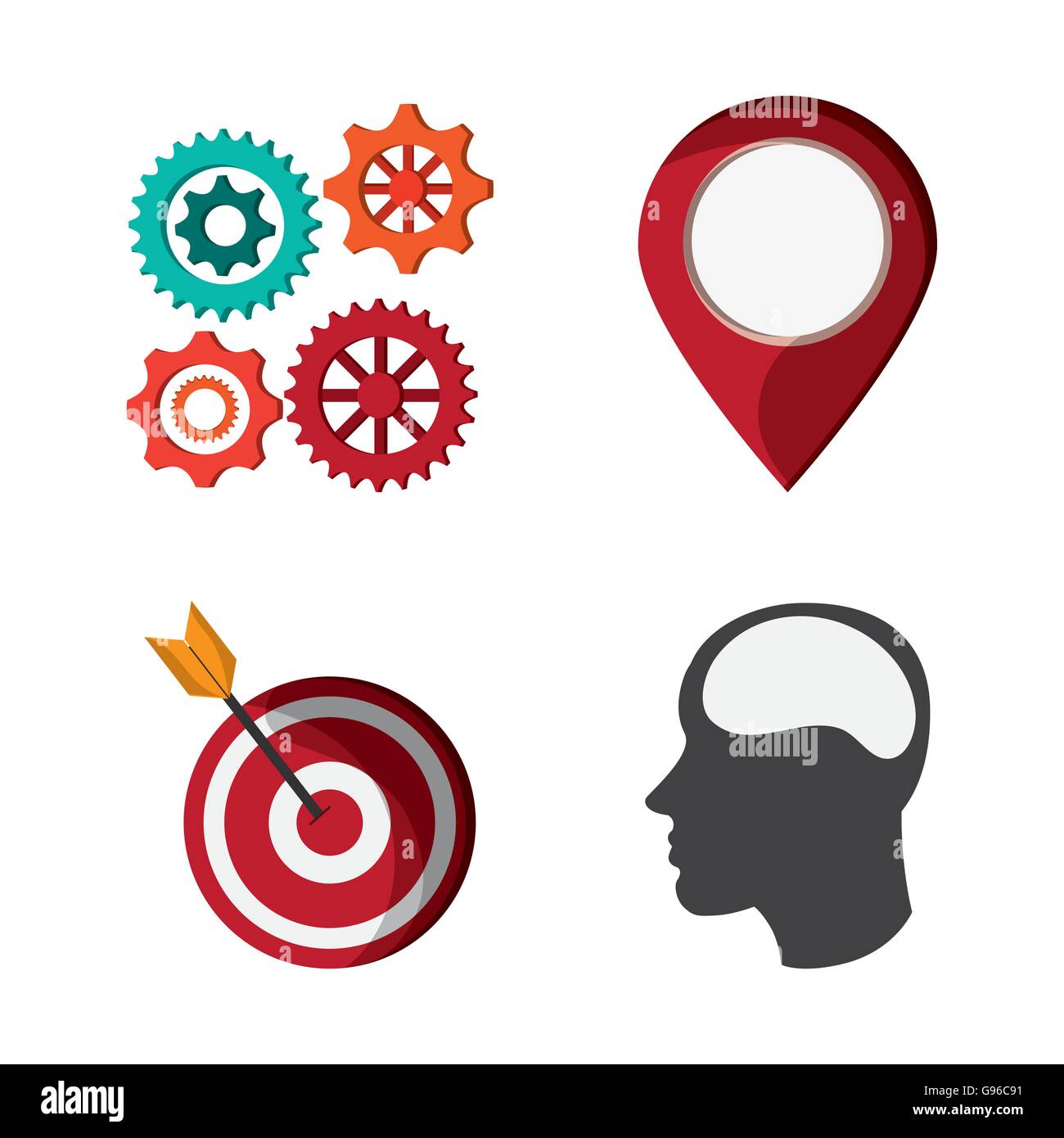 Solution and Communication icon set design. Vector graphic Stock Vector ...