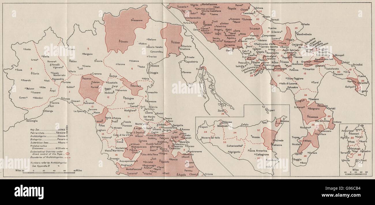 ITALY: Bishoprics Ecclesiastical divisions. WW2 ROYAL NAVY INTELLIGENCE ...