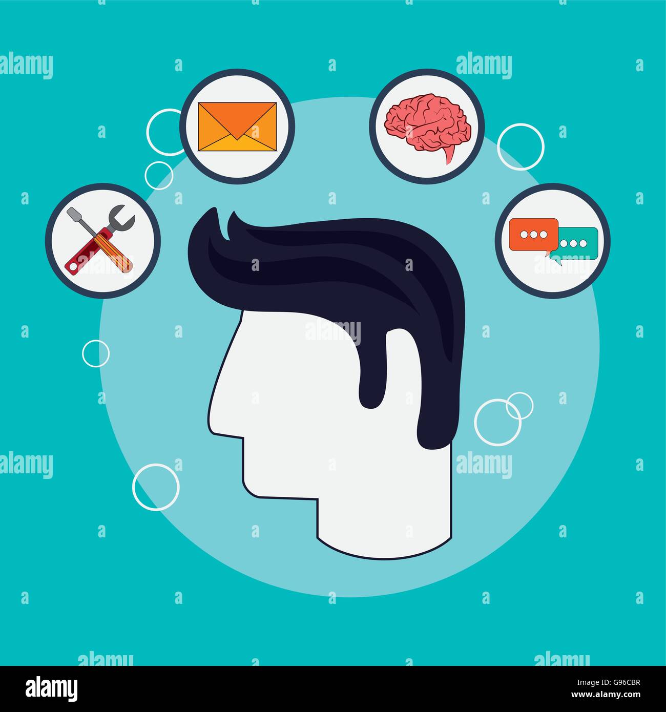 Human head icon. Thinking design. Vector graphic Stock Vector Image ...
