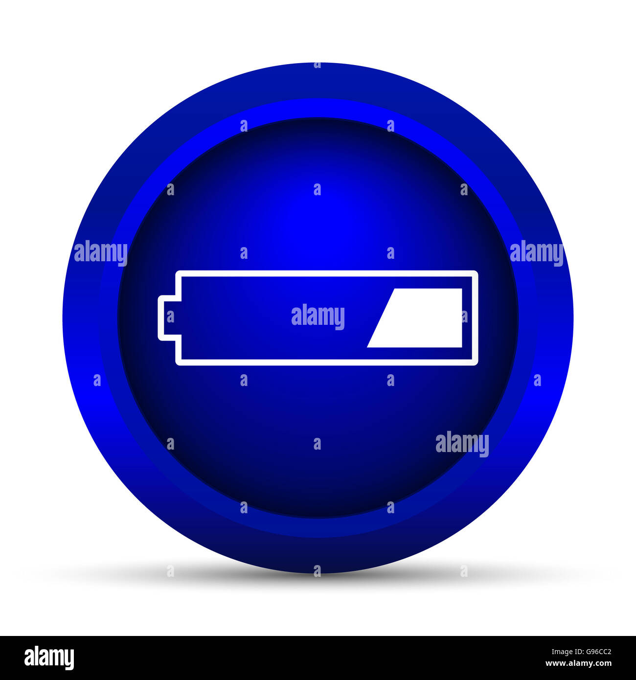 1 third charged battery icon. Internet button on white background Stock ...