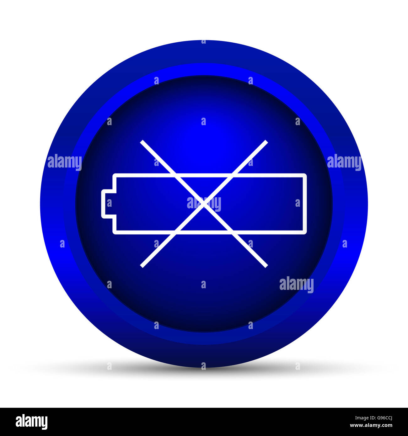 Empty battery icon. Internet button on white background Stock Photo - Alamy