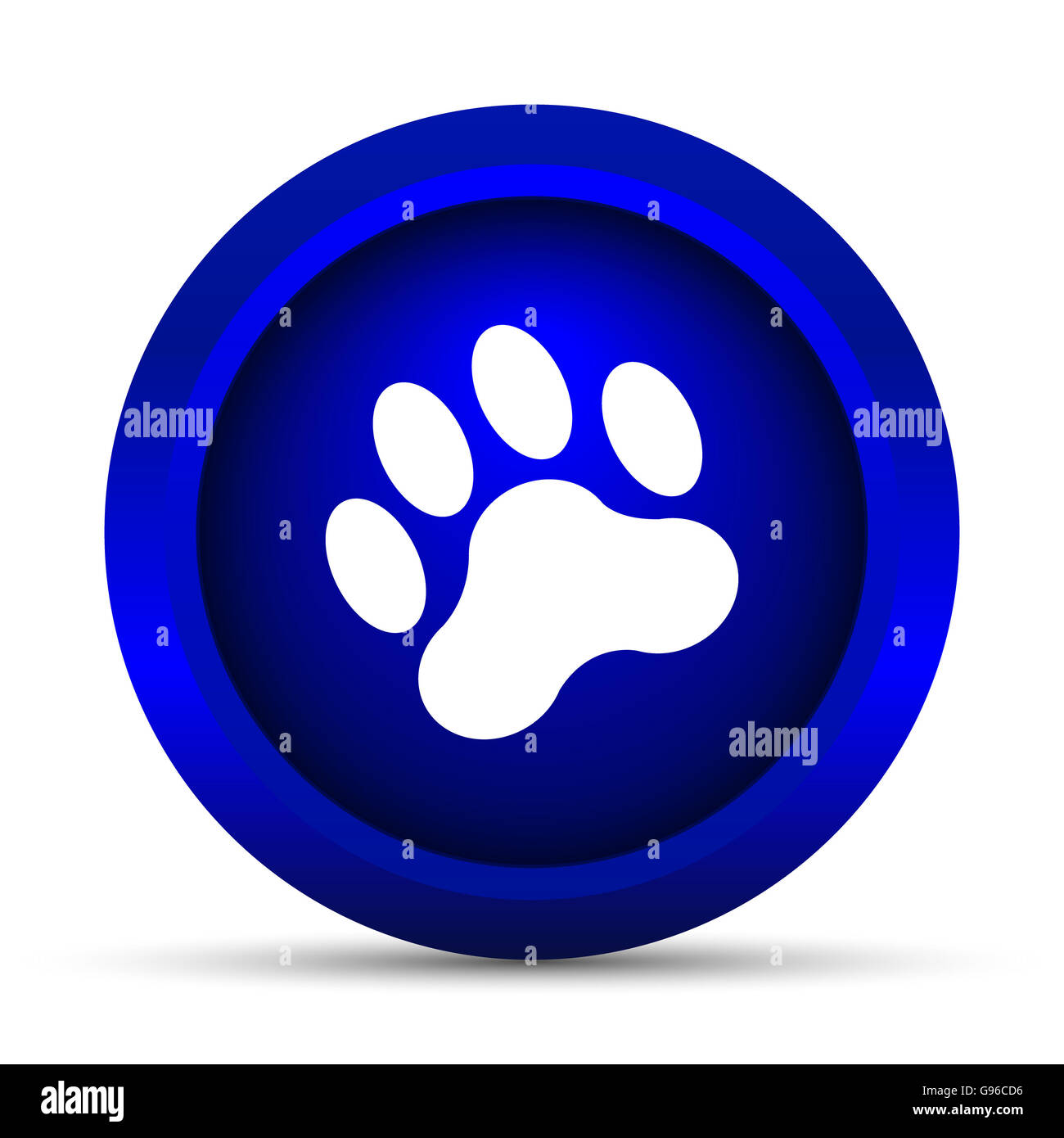 Paw print icon. Internet button on white background Stock Photo - Alamy