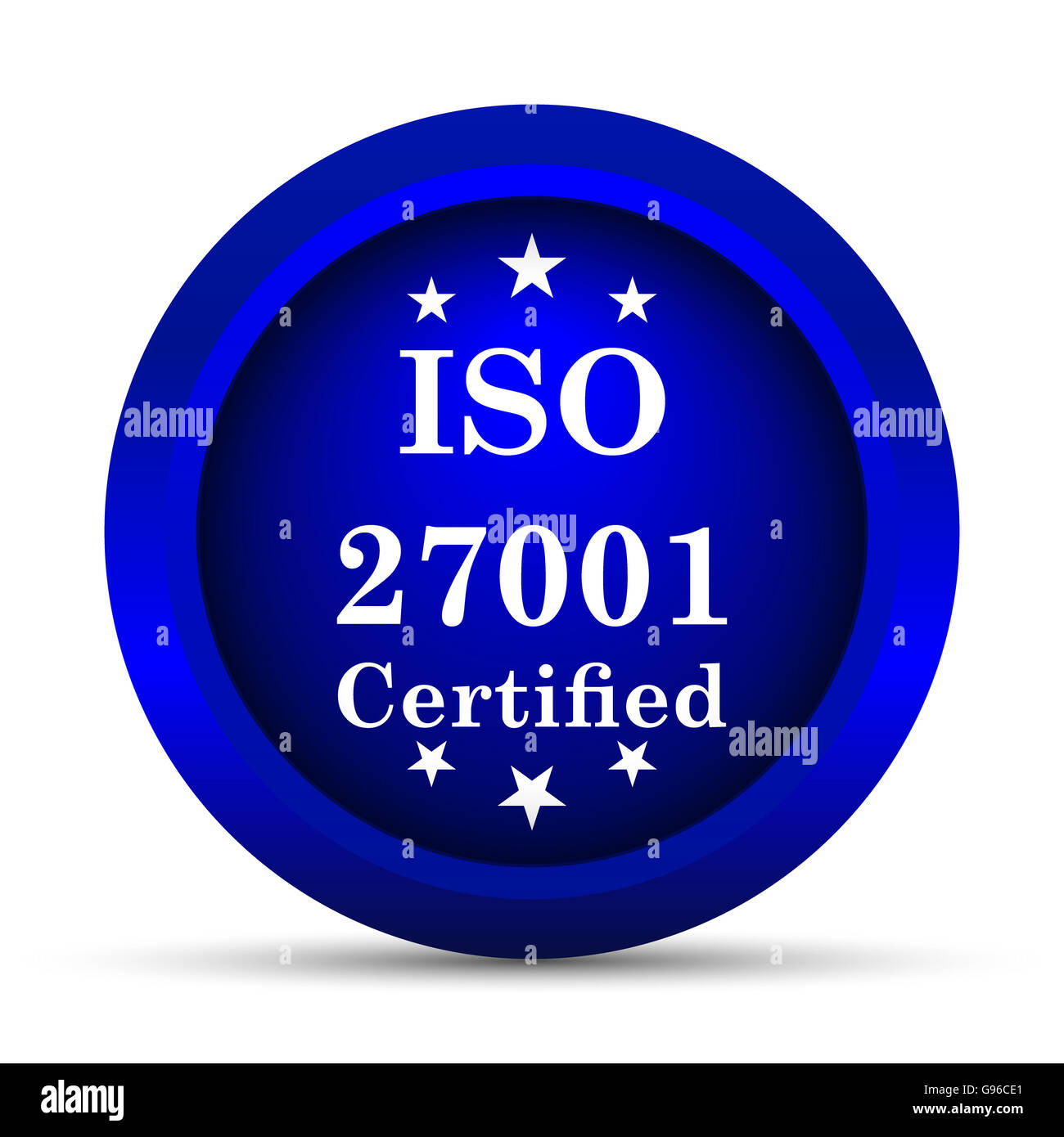 ISO 27001 icon. Internet button on white background Stock Photo - Alamy