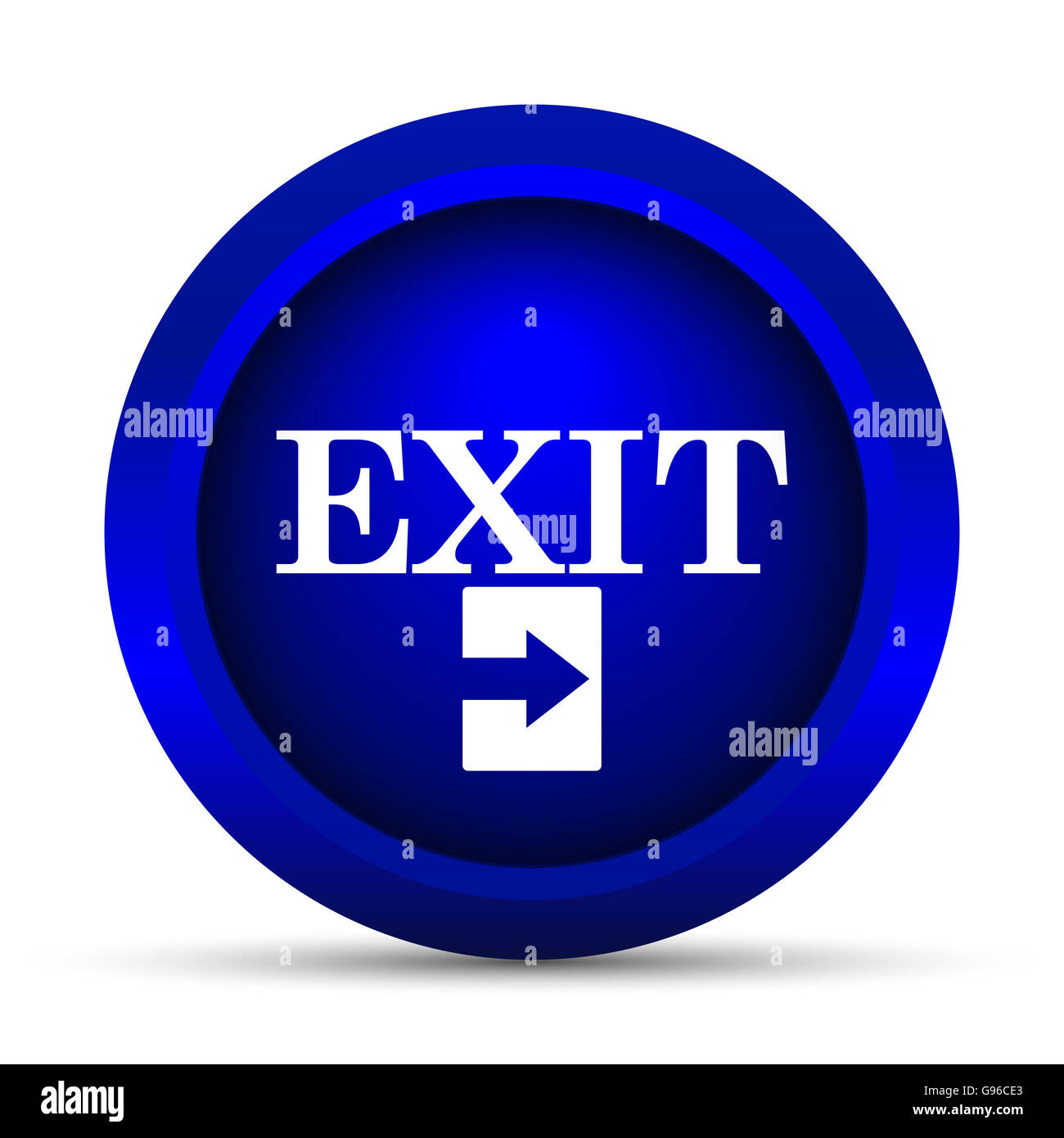 Exit icon. Internet button on white background Stock Photo - Alamy