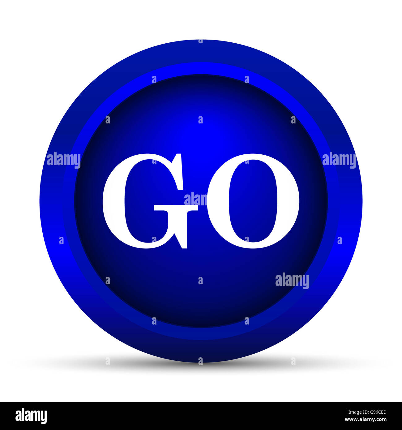 GO icon. Internet button on white background Stock Photo - Alamy