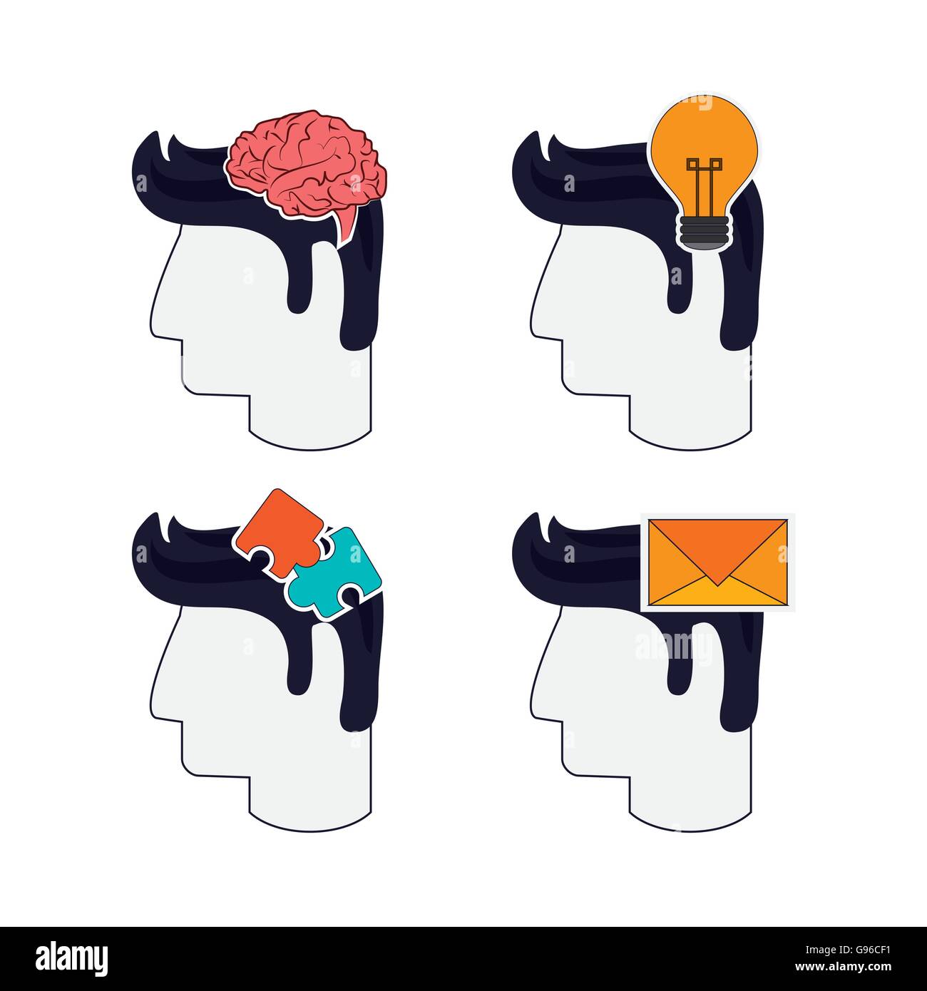 Human head icon. Thinking design. Vector graphic Stock Vector Image ...