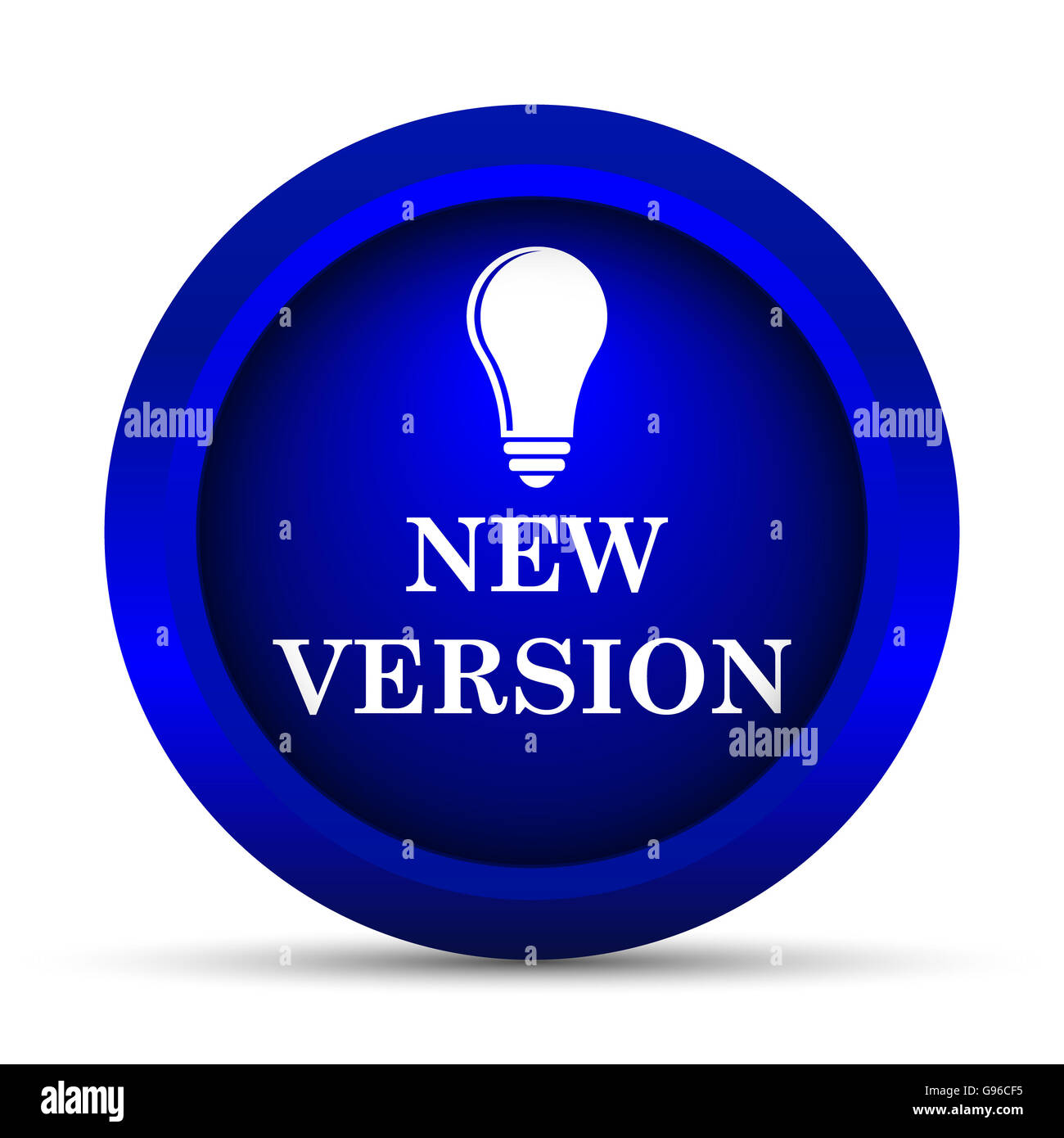 New version icon. Internet button on white background Stock Photo - Alamy