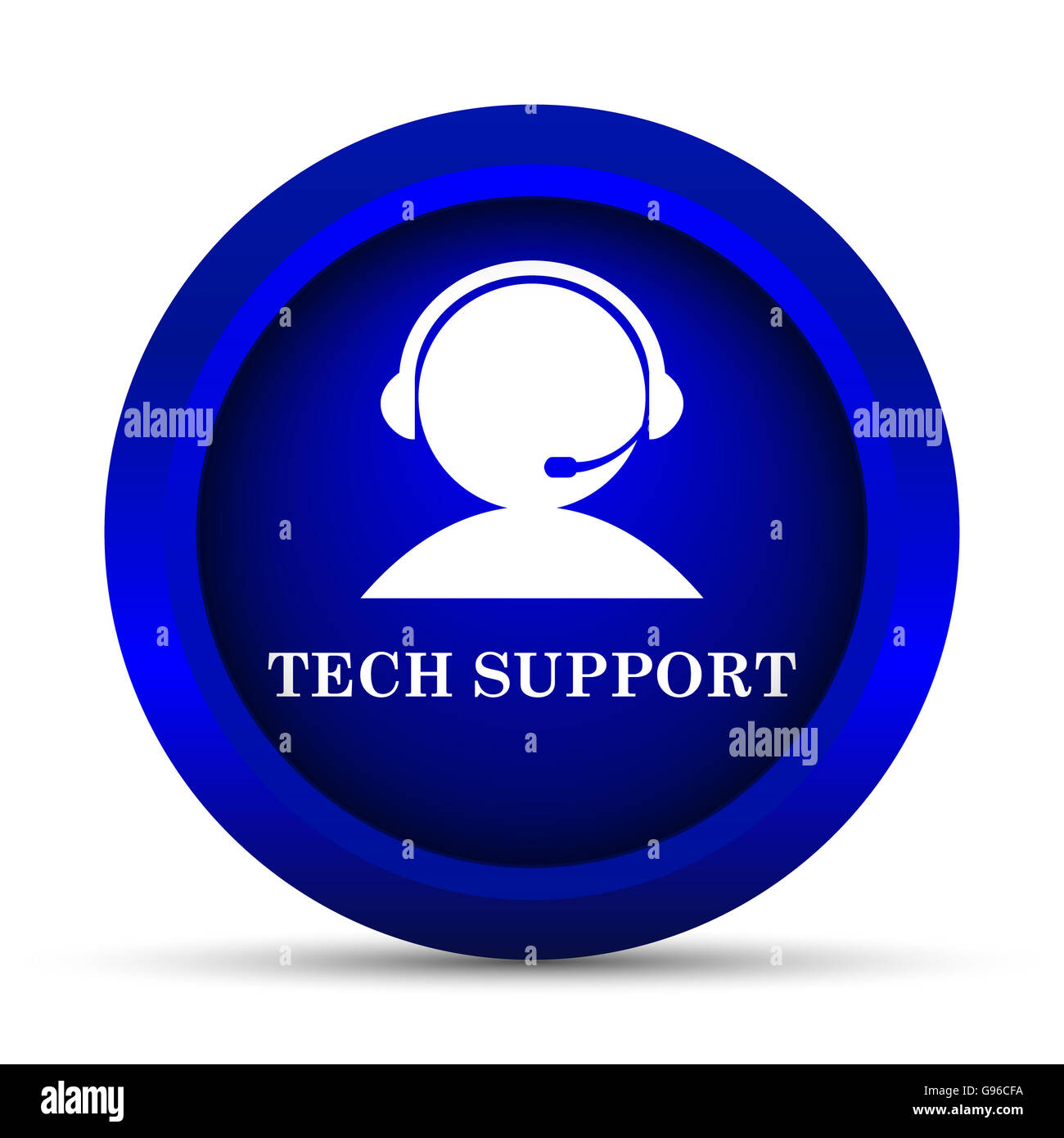 Tech support icon. Internet button on white background Stock Photo - Alamy
