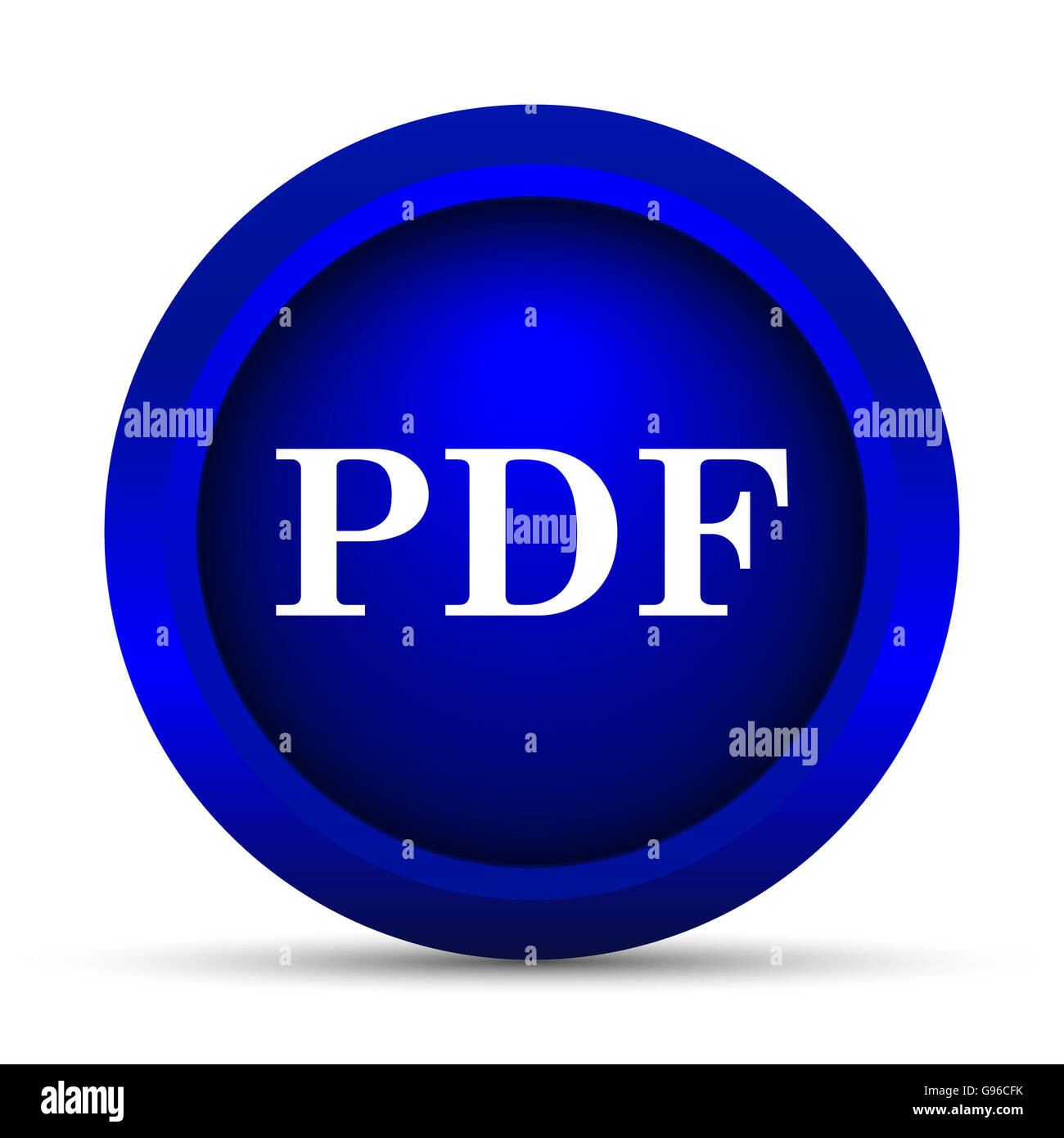 PDF icon. Internet button on white background Stock Photo - Alamy