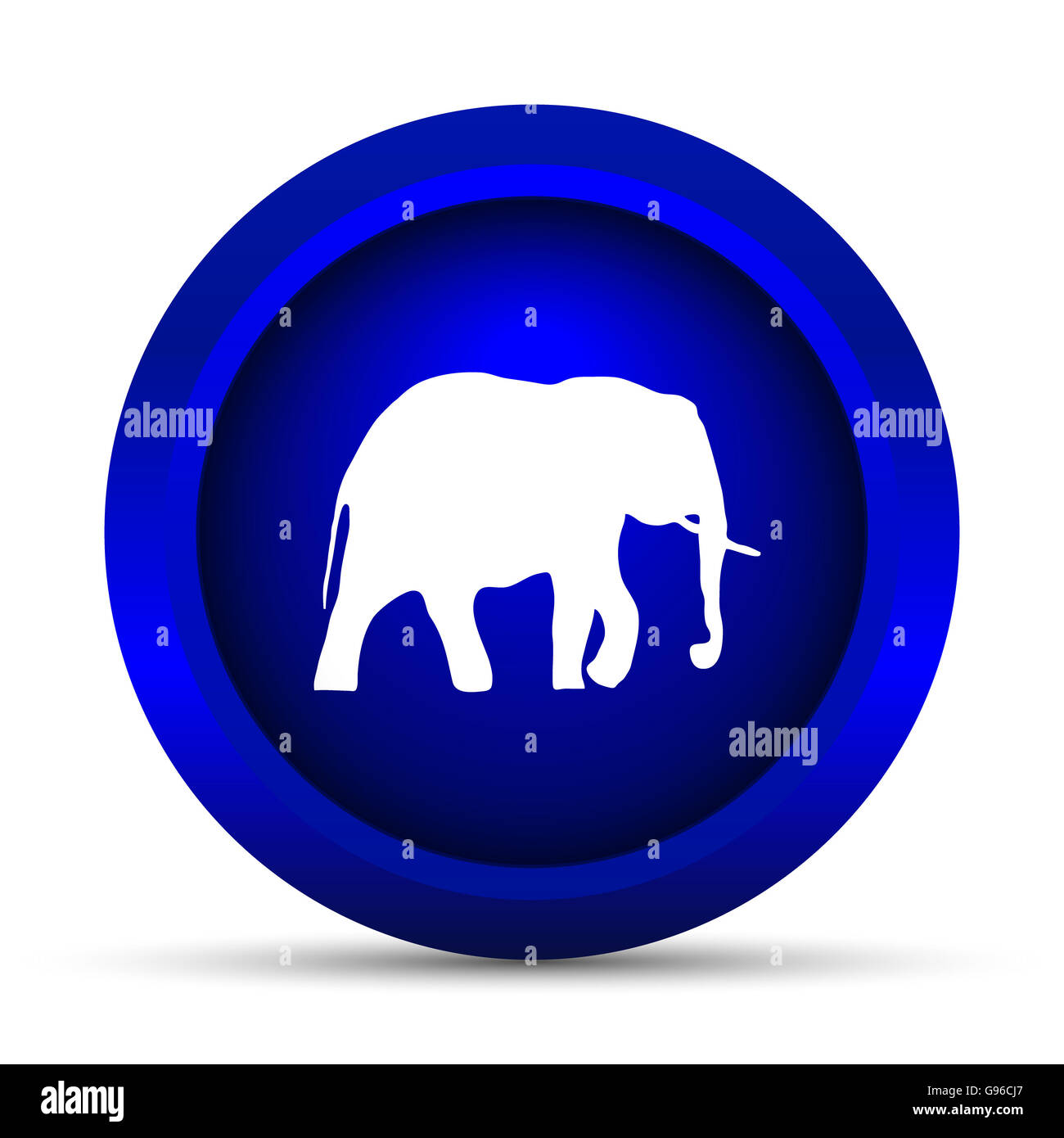 Elephant icon. Internet button on white background Stock Photo - Alamy