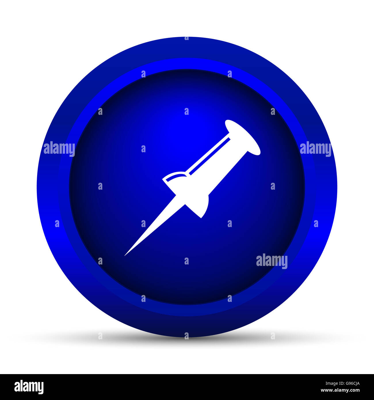 Pin icon. Internet button on white background Stock Photo - Alamy