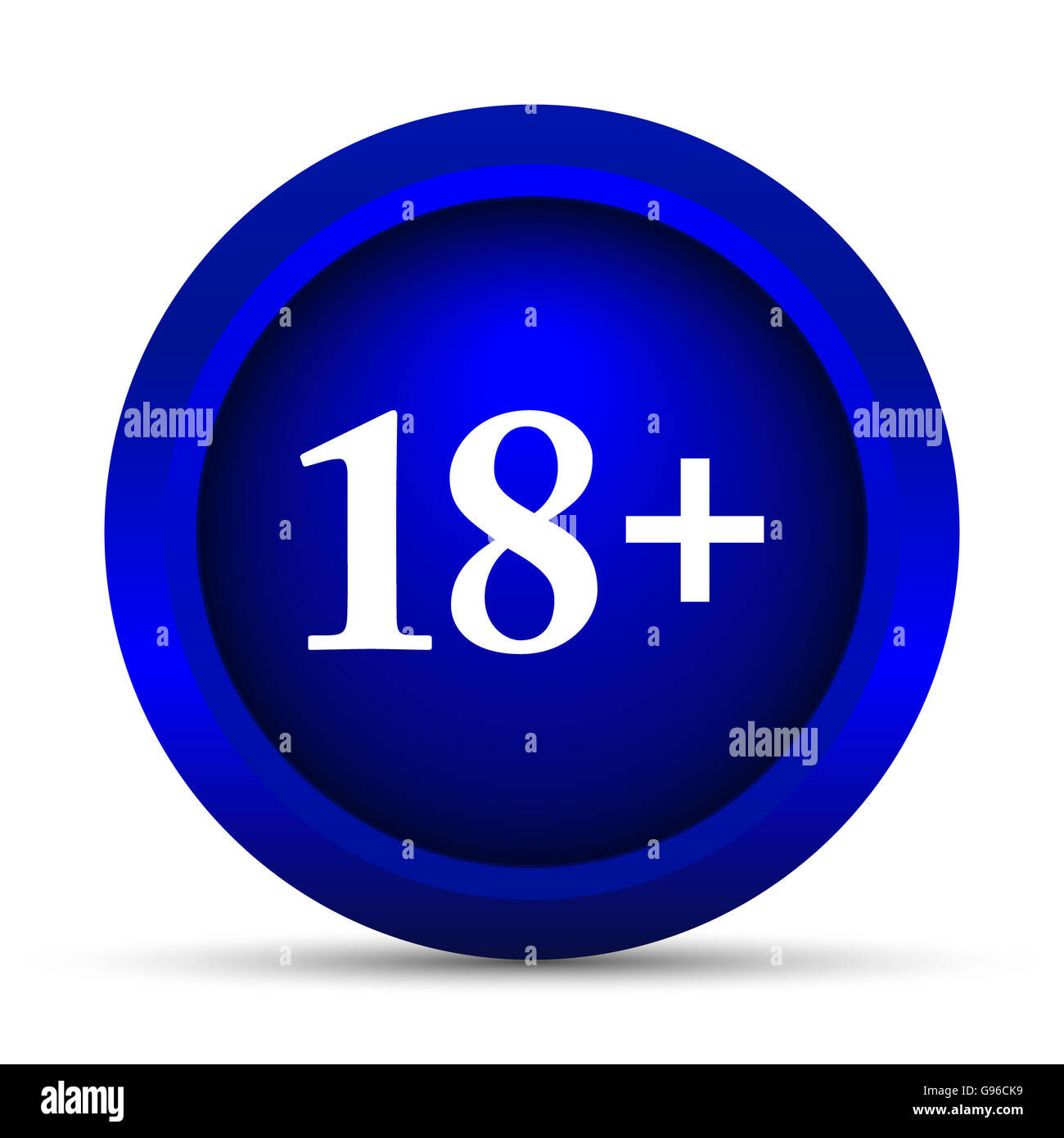 18 plus icon. Internet button on white background Stock Photo - Alamy