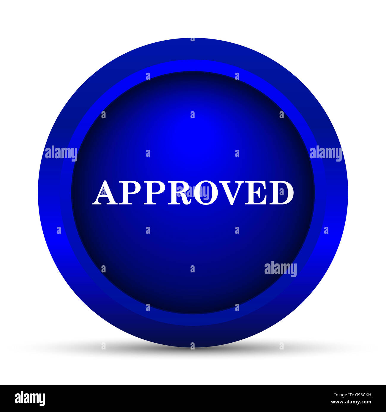 Approved icon. Internet button on white background Stock Photo - Alamy