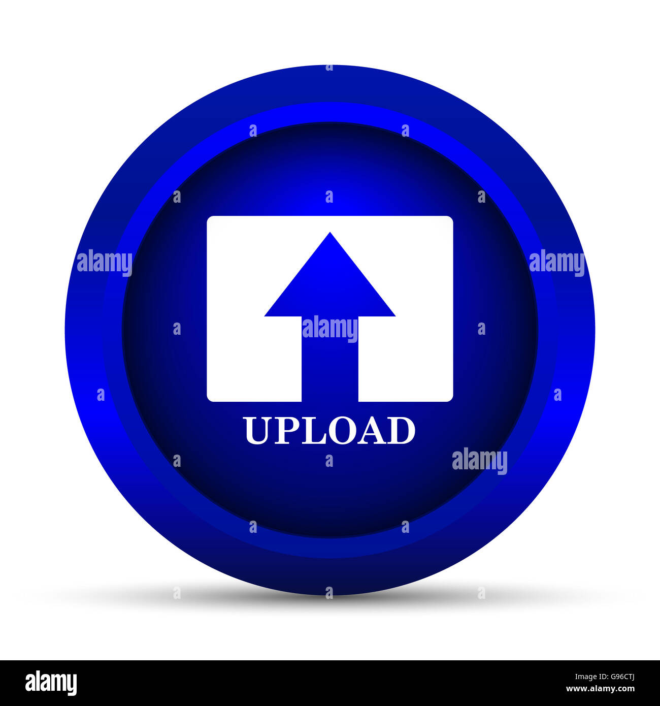 Upload icon. Internet button on white background Stock Photo - Alamy