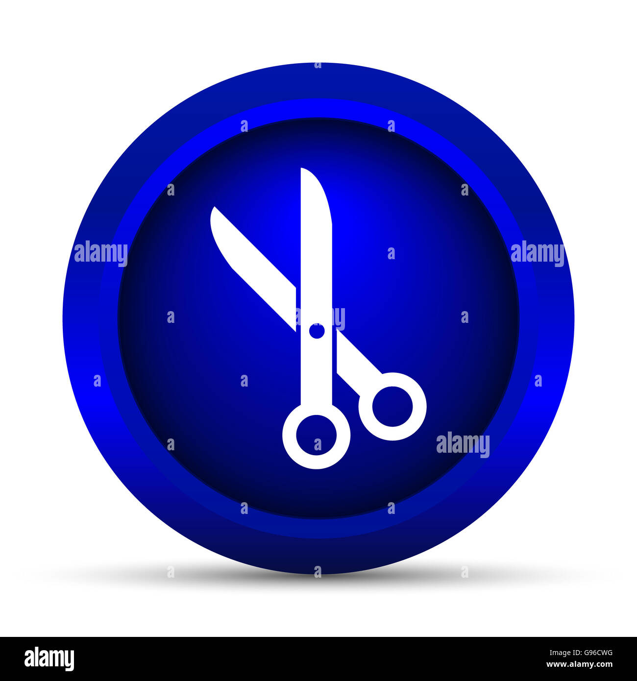 Cut icon. Internet button on white background Stock Photo - Alamy