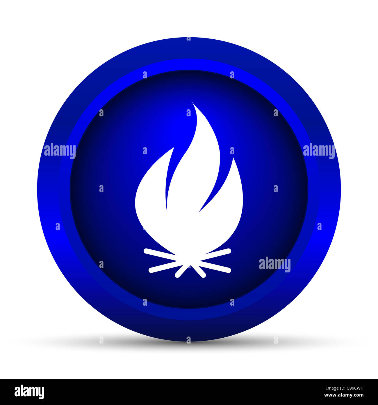 Fire icon. Internet button on white background Stock Photo - Alamy