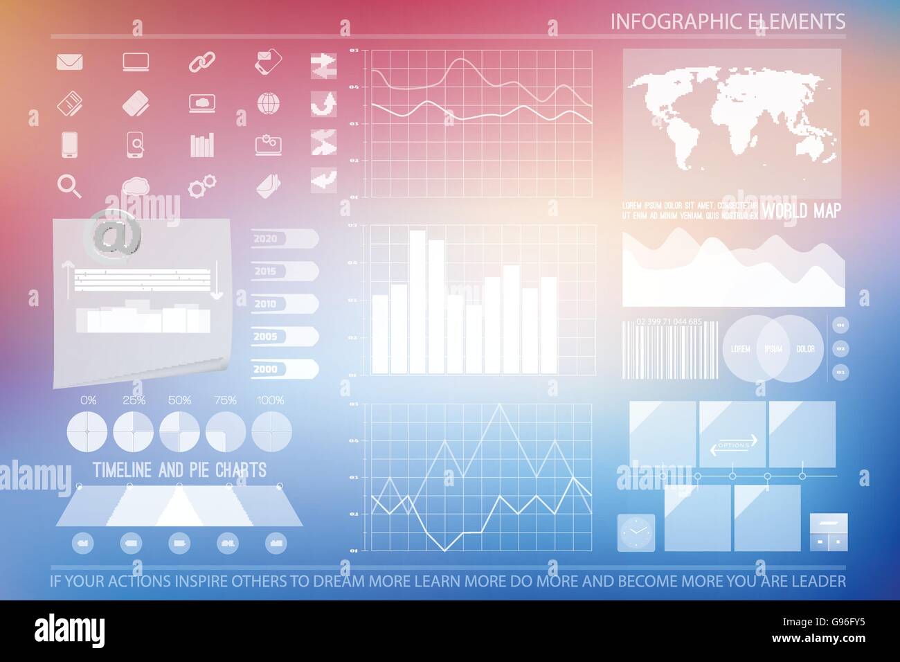 infographic elements, web technology icons. vector economy timeline ...