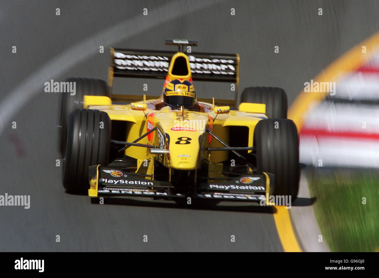 Heinz harald frentzen practising in his jordan hi-res stock photography ...